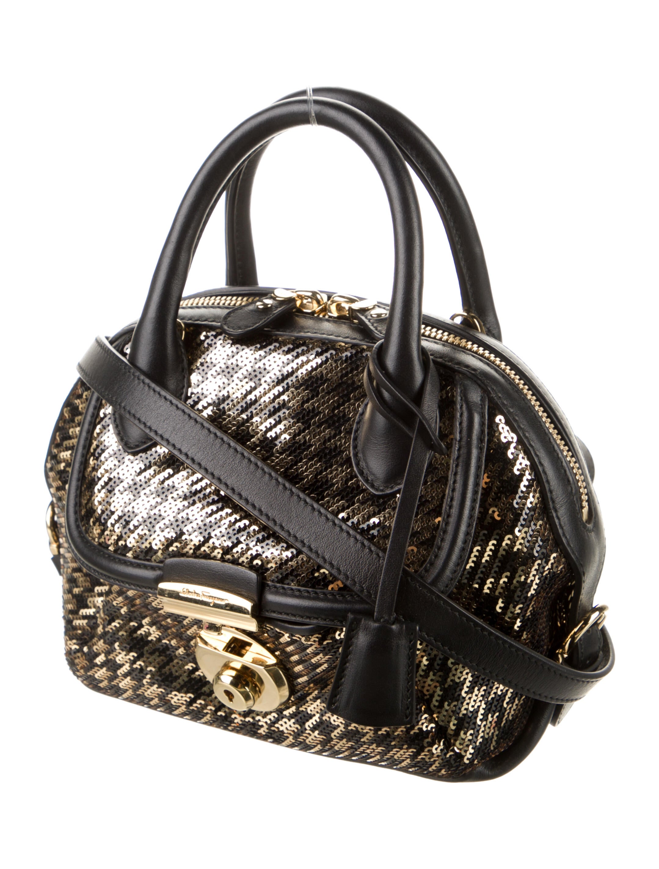 Salvatore Ferragamo Sequin Mini Bag - Gold Mini Bags, Handbags ...