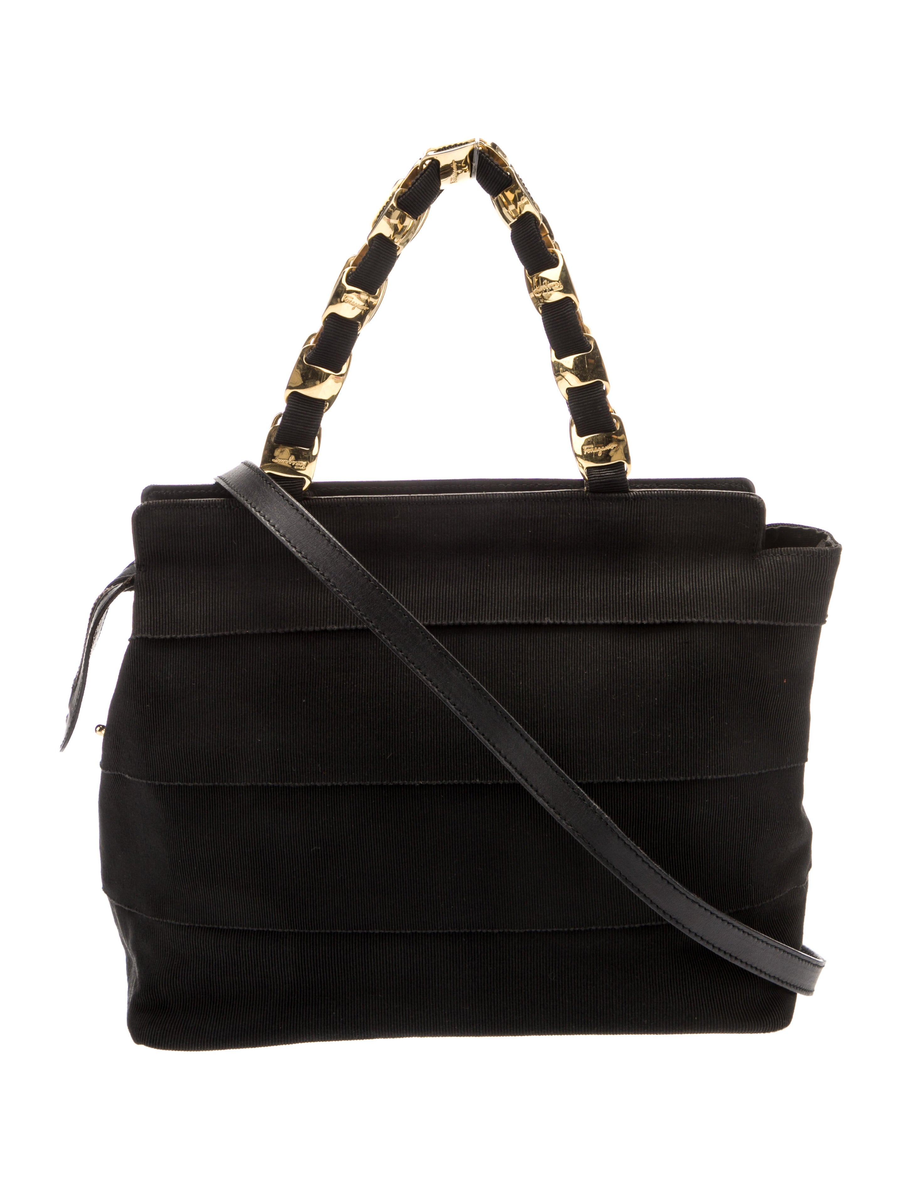 Salvatore Ferragamo Chain-Link Handle Bag - Black Handle Bags, Handbags ...