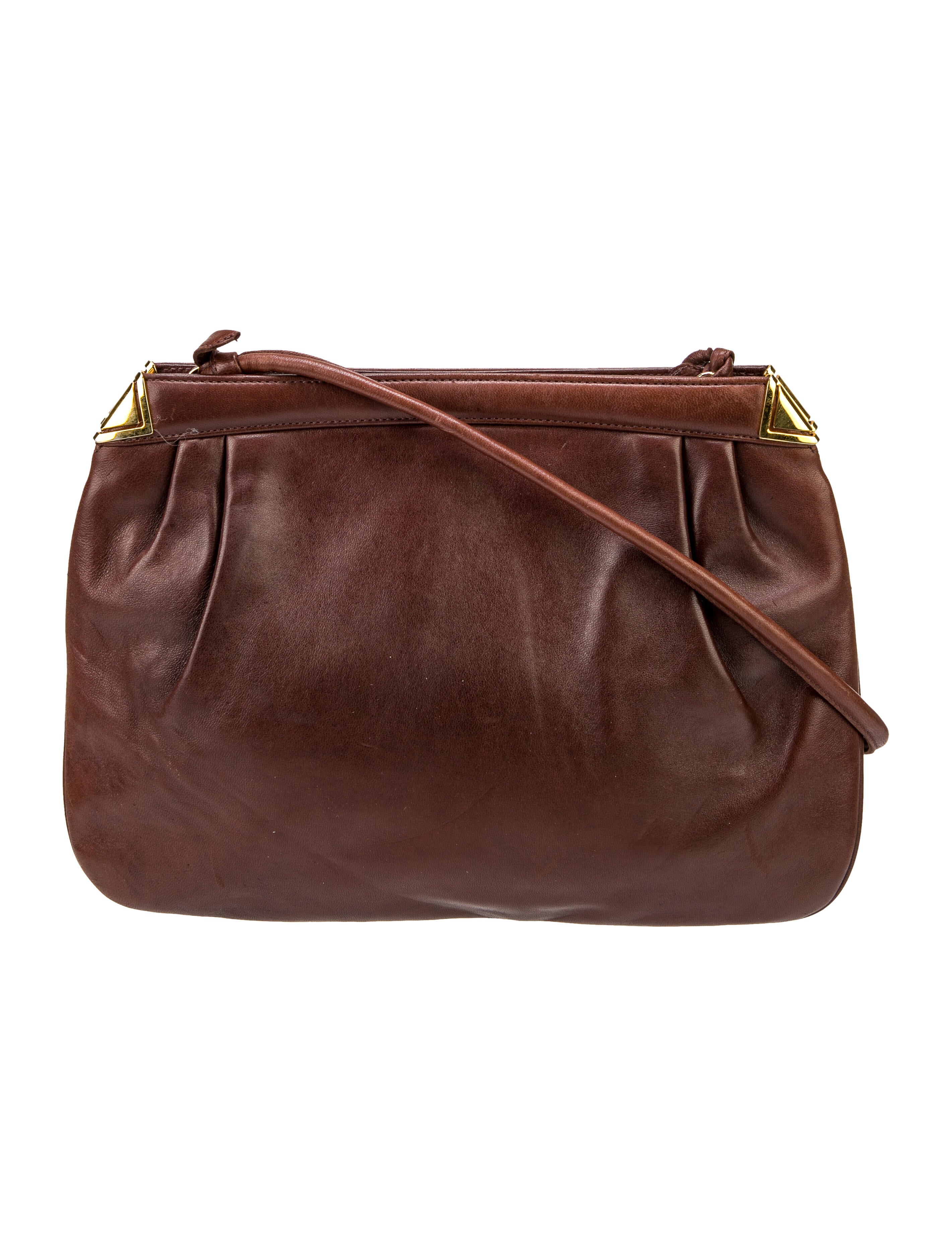 Salvatore Ferragamo Solid Leather Shoulder Bag - Brown Shoulder Bags ...