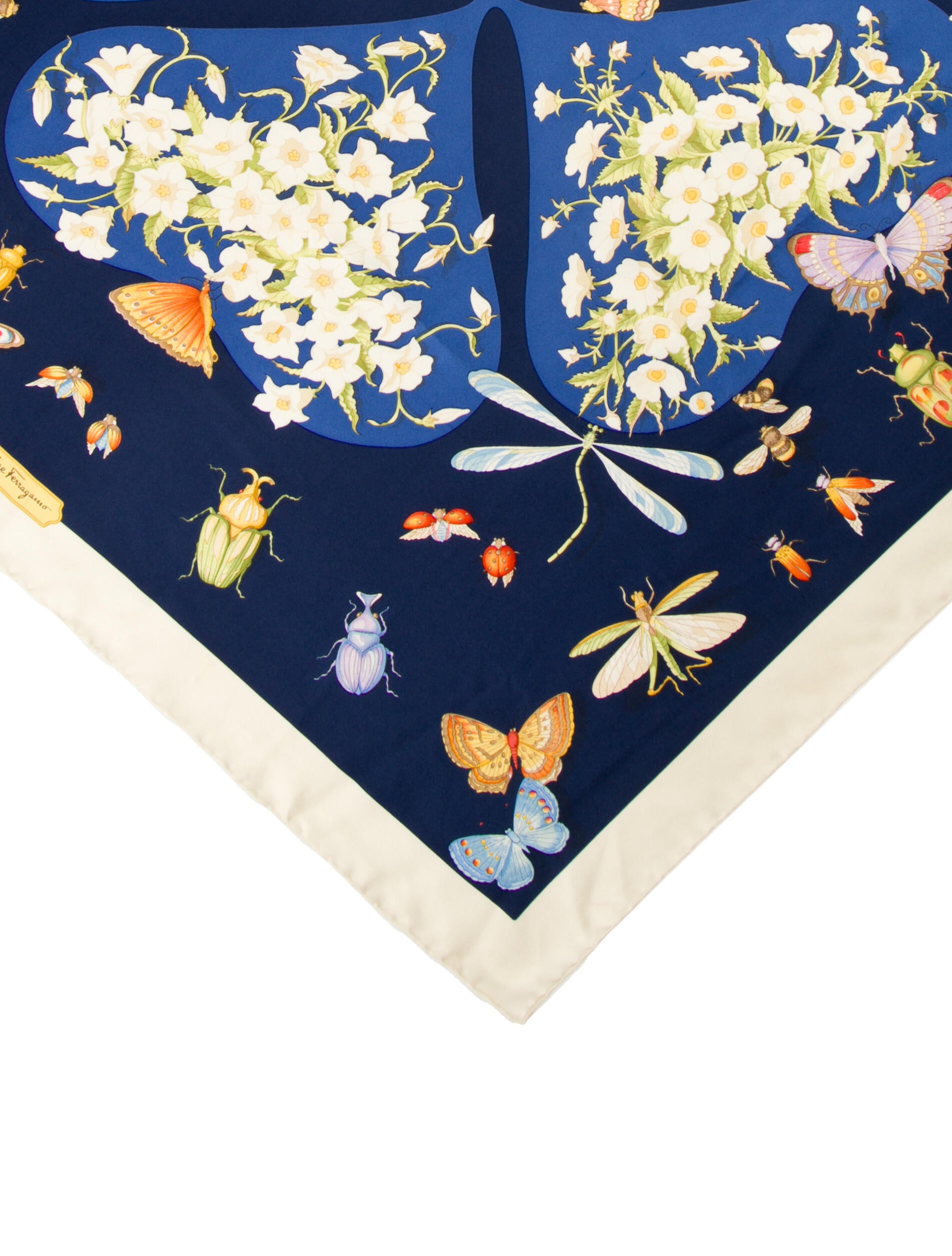 Salvatore Ferragamo Silk Printed Scarf - Blue Scarves and Shawls ...