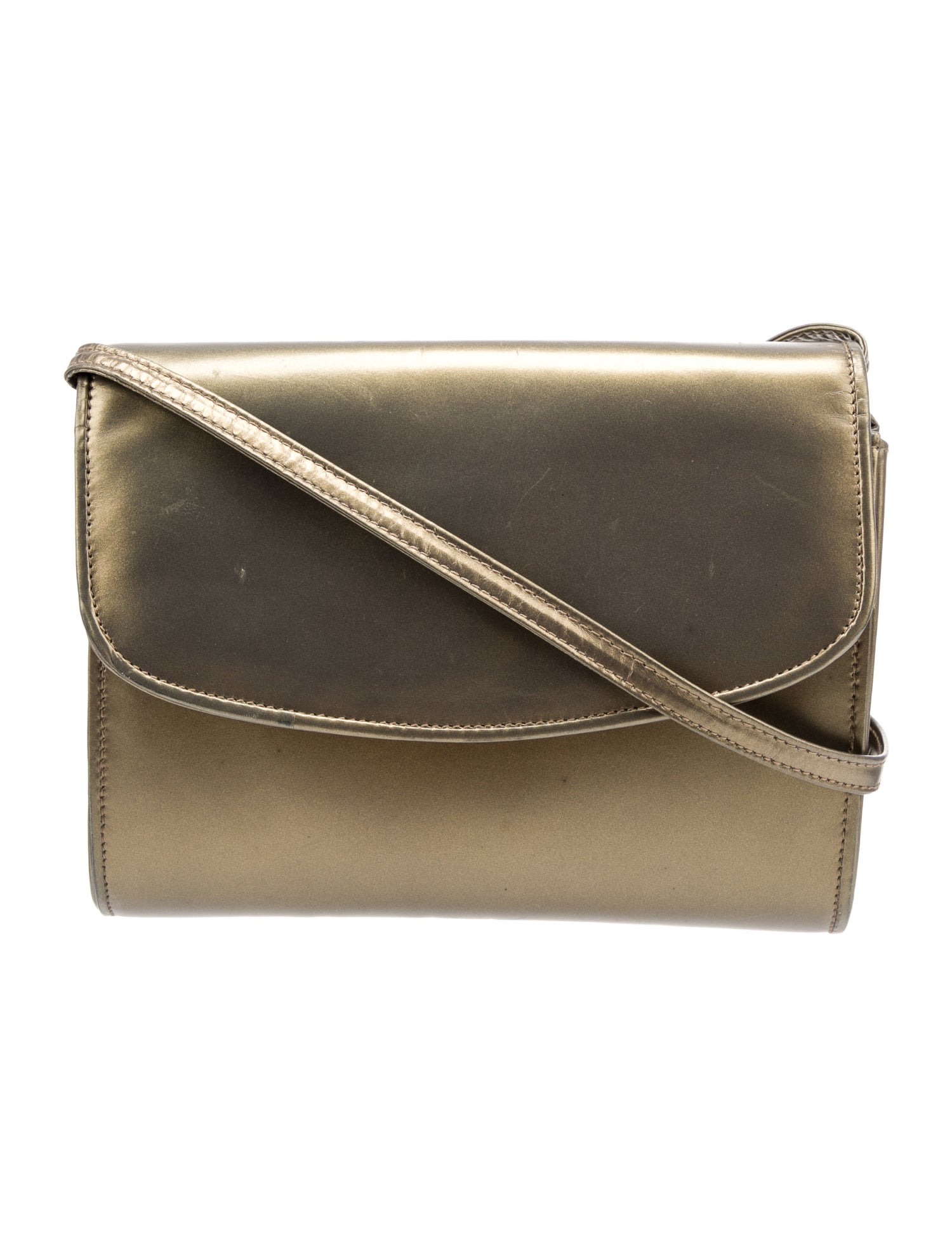 Salvatore Ferragamo Leather Crossbody Bag - Gold Crossbody Bags ...