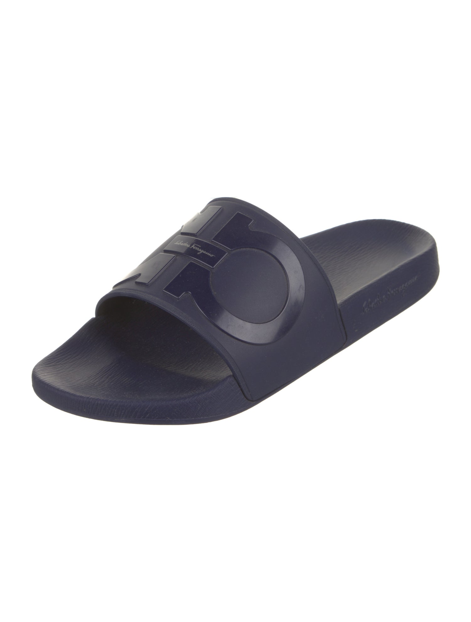 Salvatore Ferragamo Rubber Slides - Blue Sandals, Shoes - SAL334243 ...