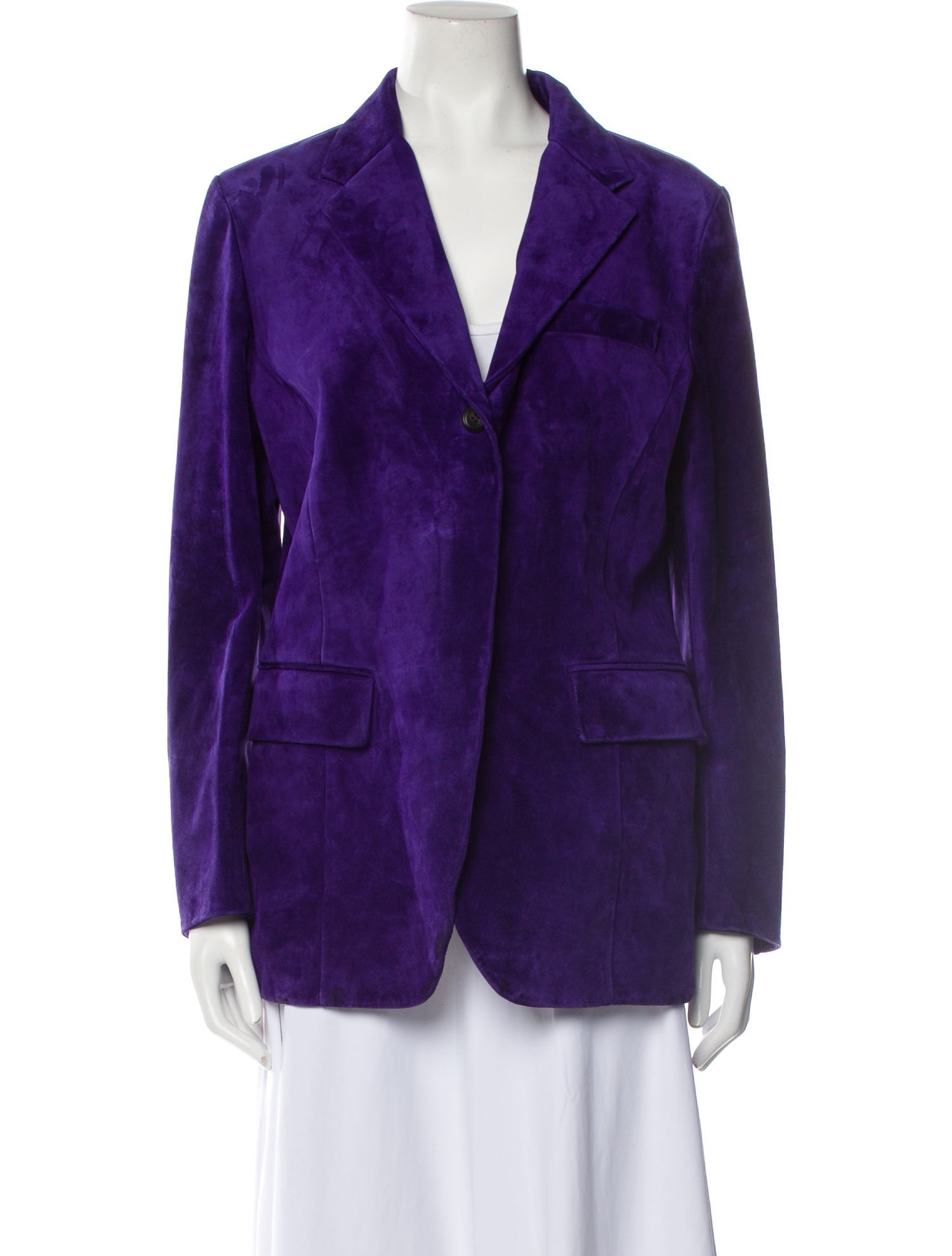 Salvatore Ferragamo Calf Leather Blazer w/ Tags - Purple Jackets ...