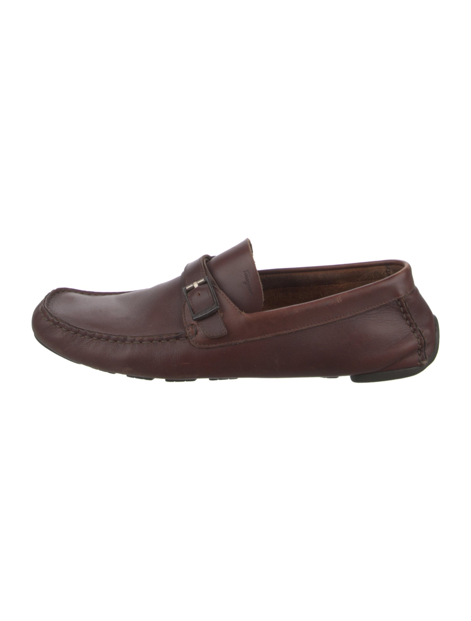 Salvatore Ferragamo Leather Drivers - Burgundy Loafers, Shoes ...