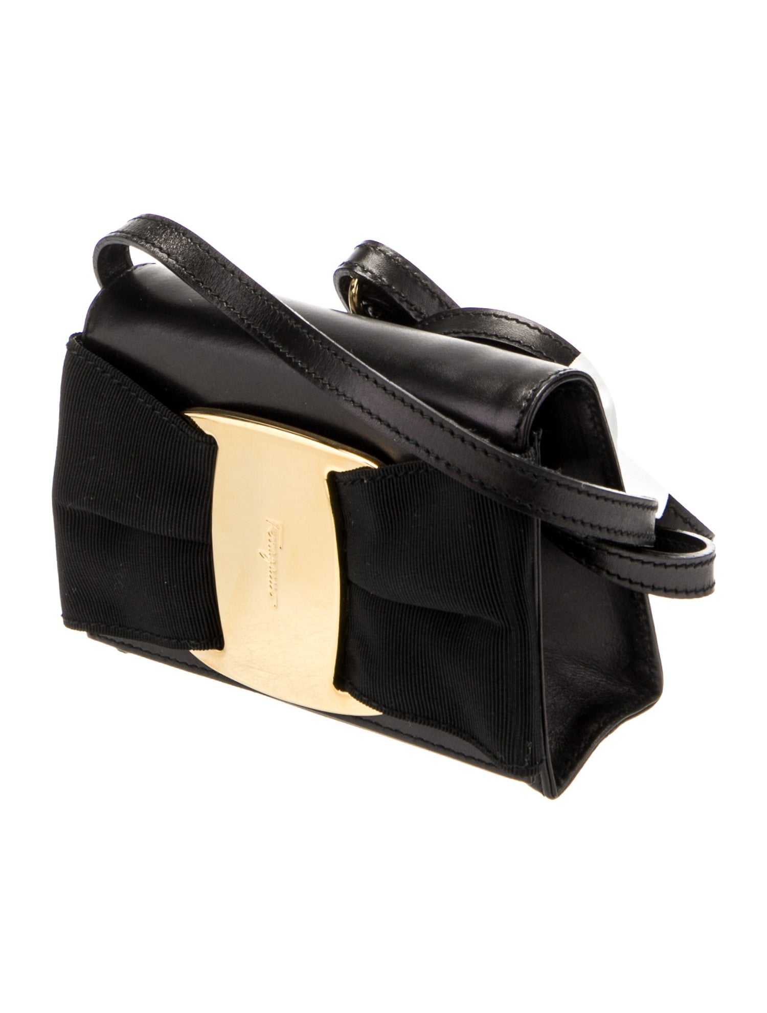 Salvatore Ferragamo Leather Bow-Accented Mini Bag - Black Mini Bags ...