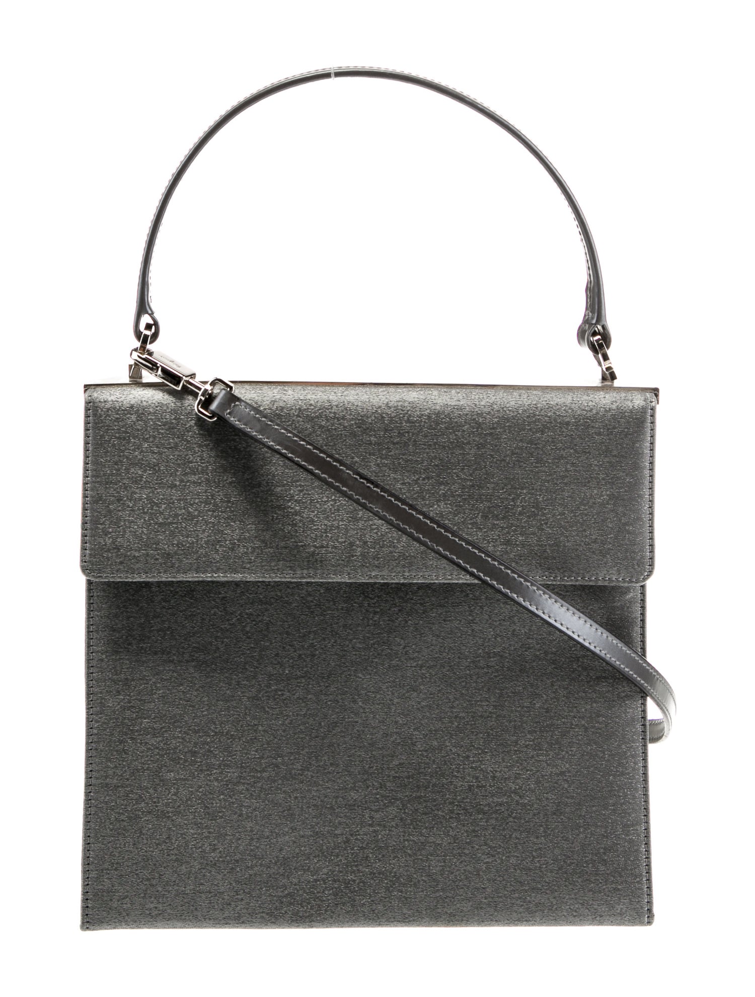 Salvatore Ferragamo Fabric Handle Bag - Grey Handle Bags, Handbags ...