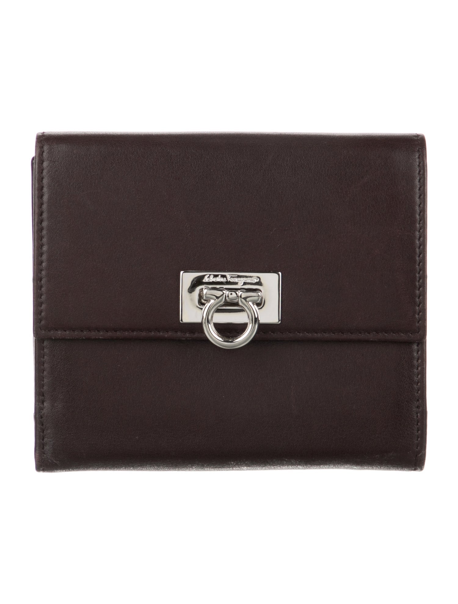 Salvatore Ferragamo Leather Compact Wallet - Brown Wallets, Accessories ...
