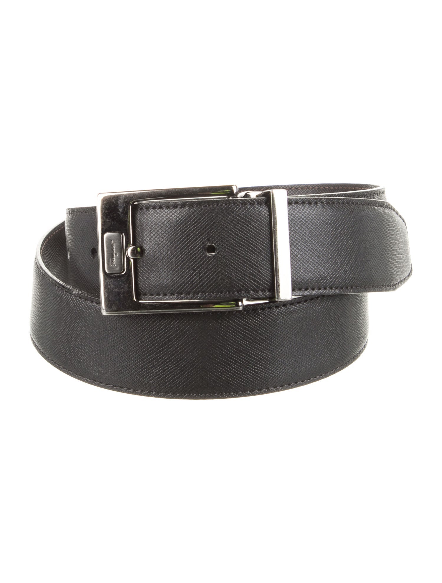 Salvatore Ferragamo Leather Belt - Black Belts, Accessories - SAL346341 ...