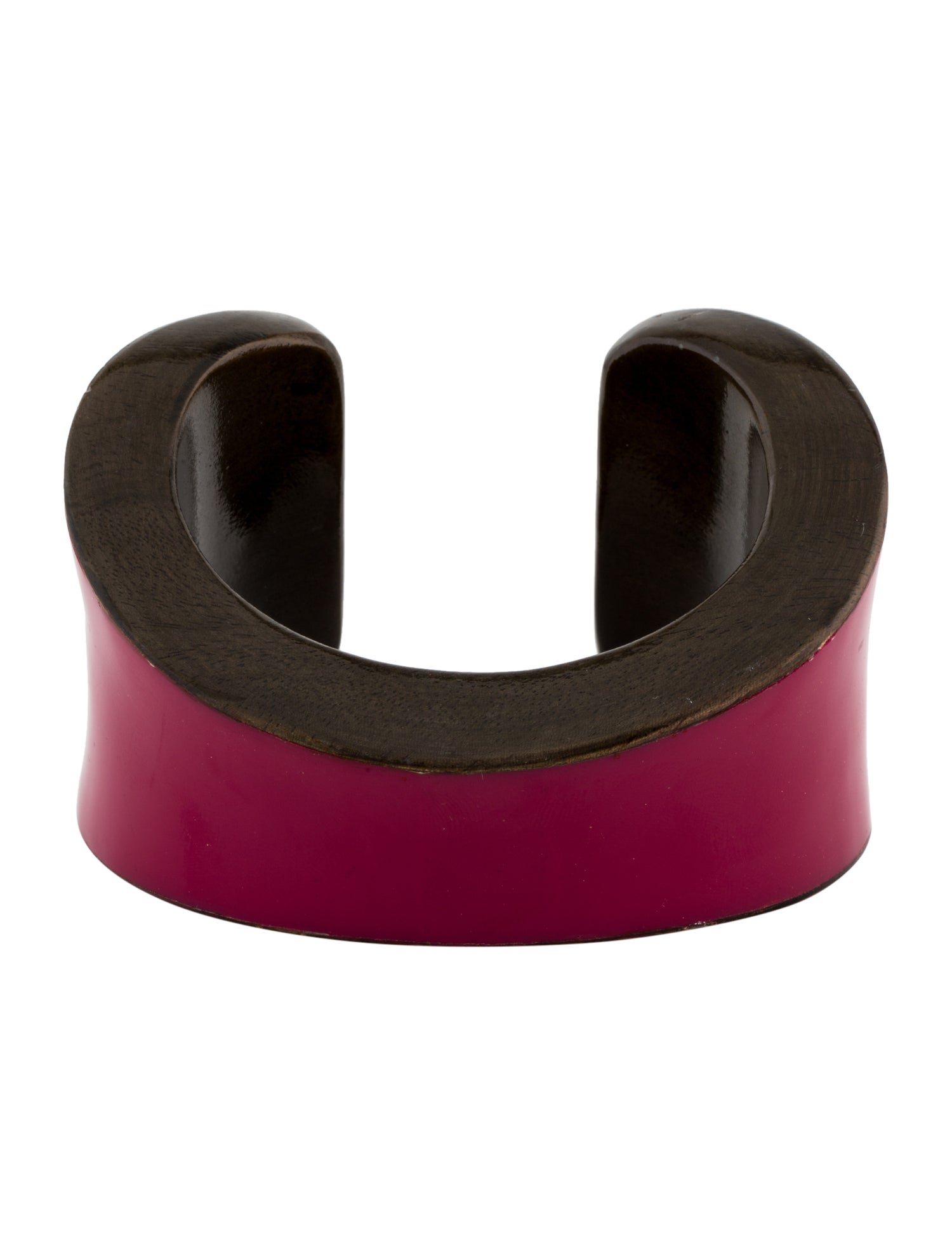 Salvatore Ferragamo Wood and Resin Cuff - Pink Cuff, Bracelets ...