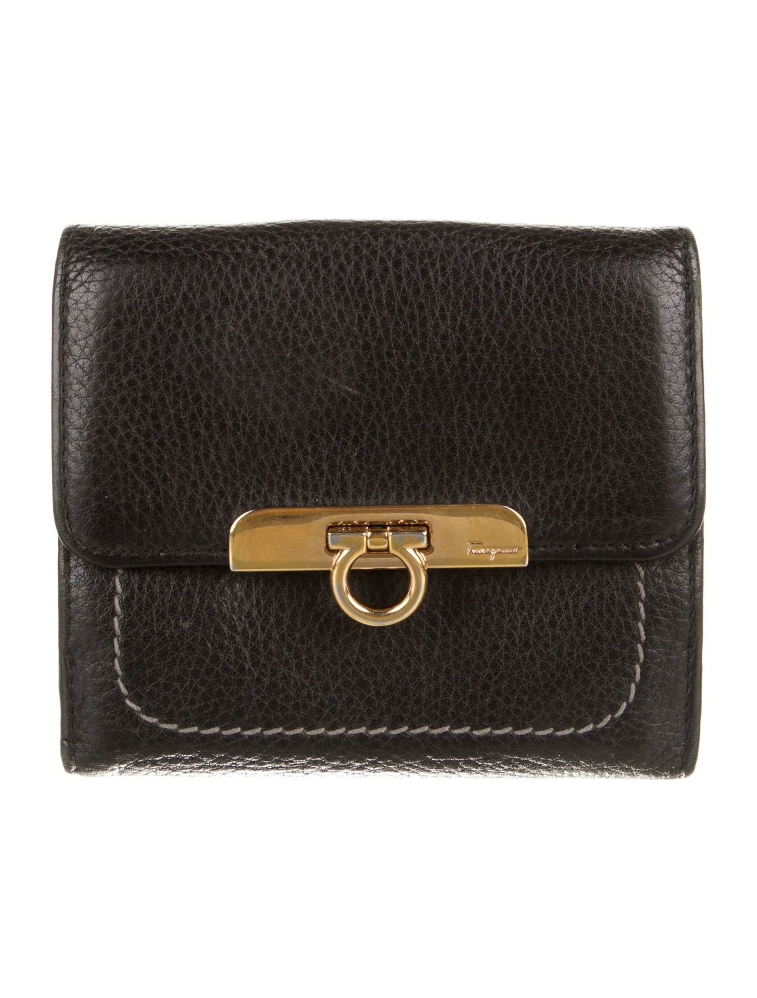 Salvatore Ferragamo Leather Compact Wallet - Black Wallets, Accessories ...