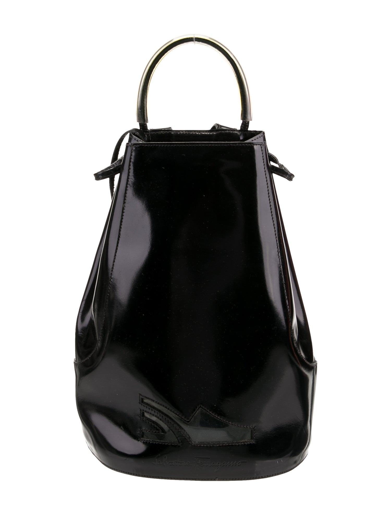 Salvatore Ferragamo Patent Leather Backpack - Black Backpacks, Handbags ...