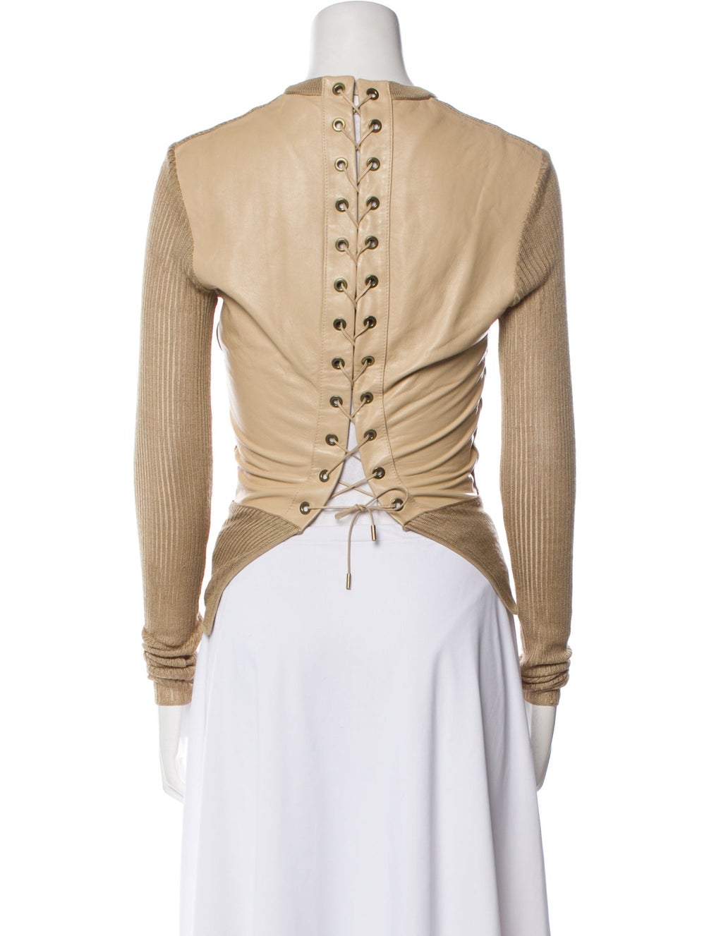Salvatore Ferragamo Silk Crew Neck Sweater Neutrals Knitwear