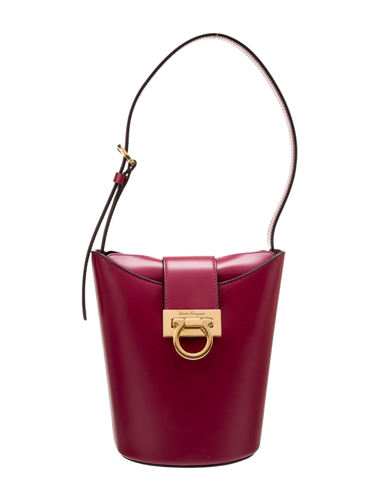 Salvatore Ferragamo Textured Leather Bucket Bag - Red Bucket Bags ...
