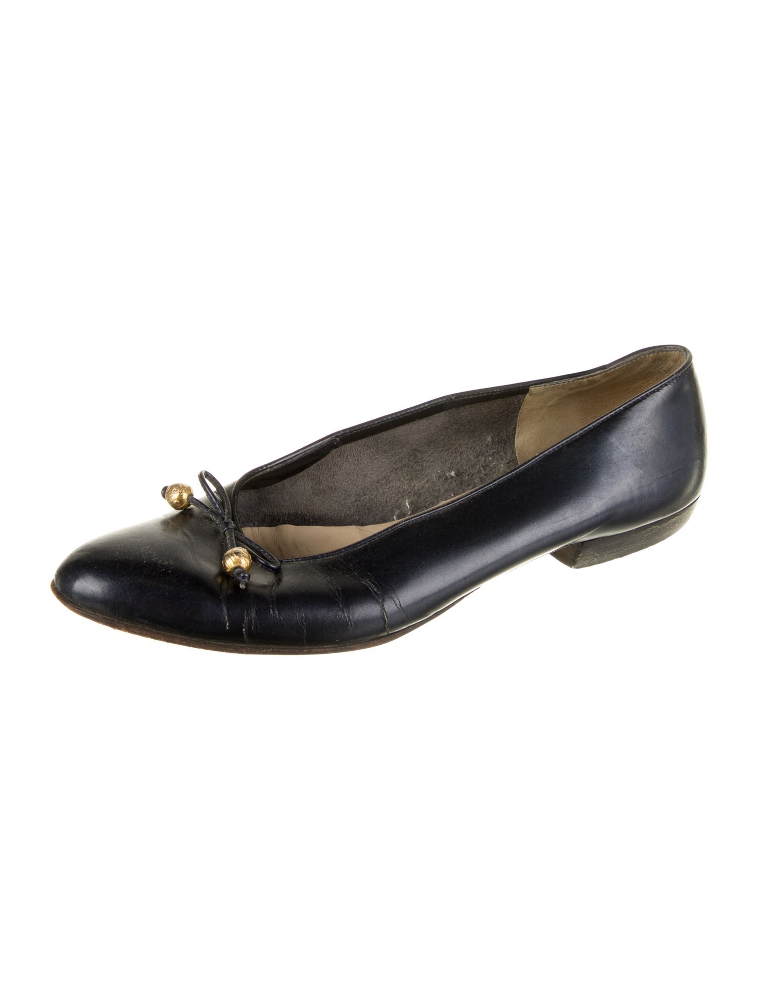 Gucci Horsebit Accent Leather Ballet Flats - Black Flats, Shoes ...