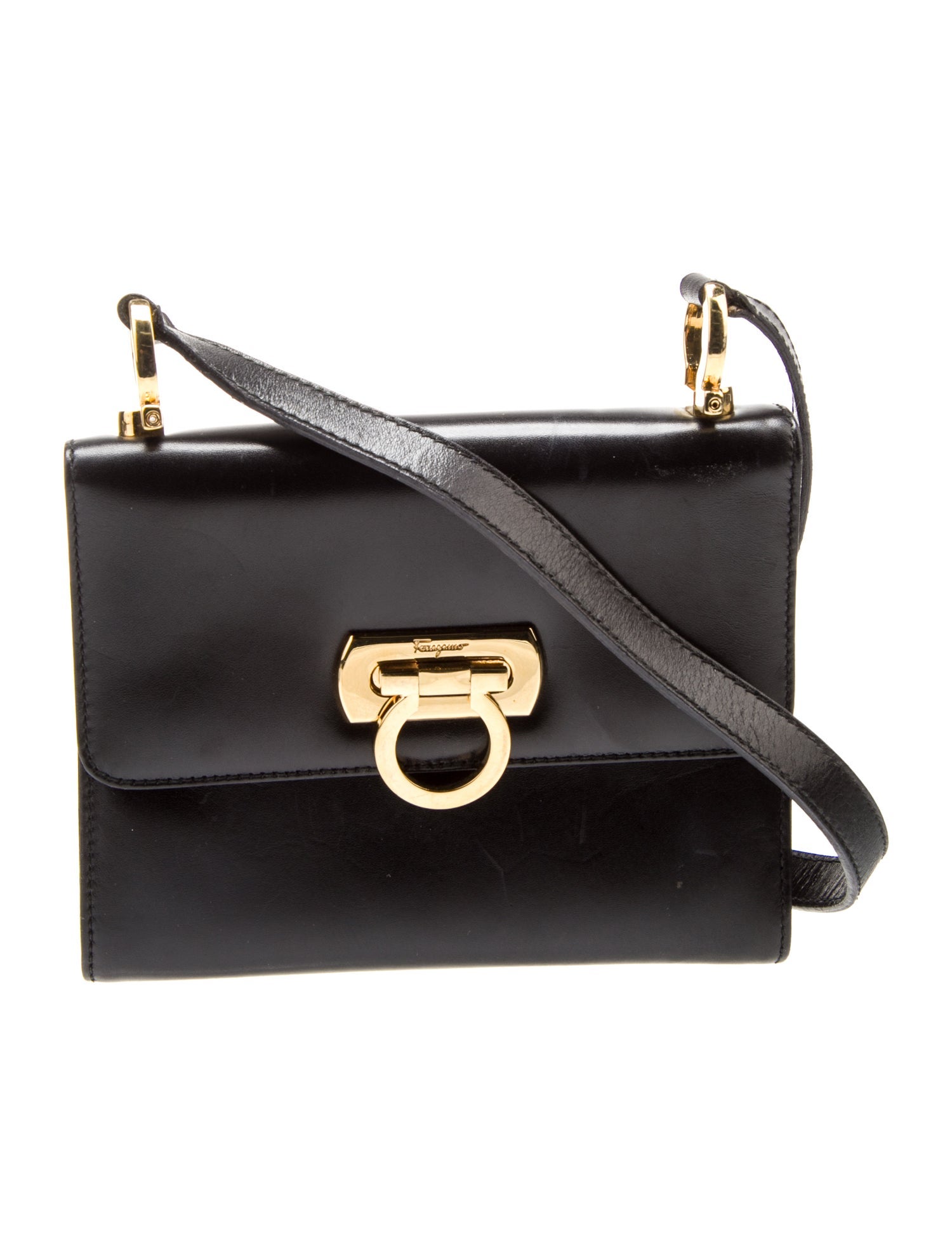 Salvatore Ferragamo Leather Crossbody Bag - Black Crossbody Bags ...
