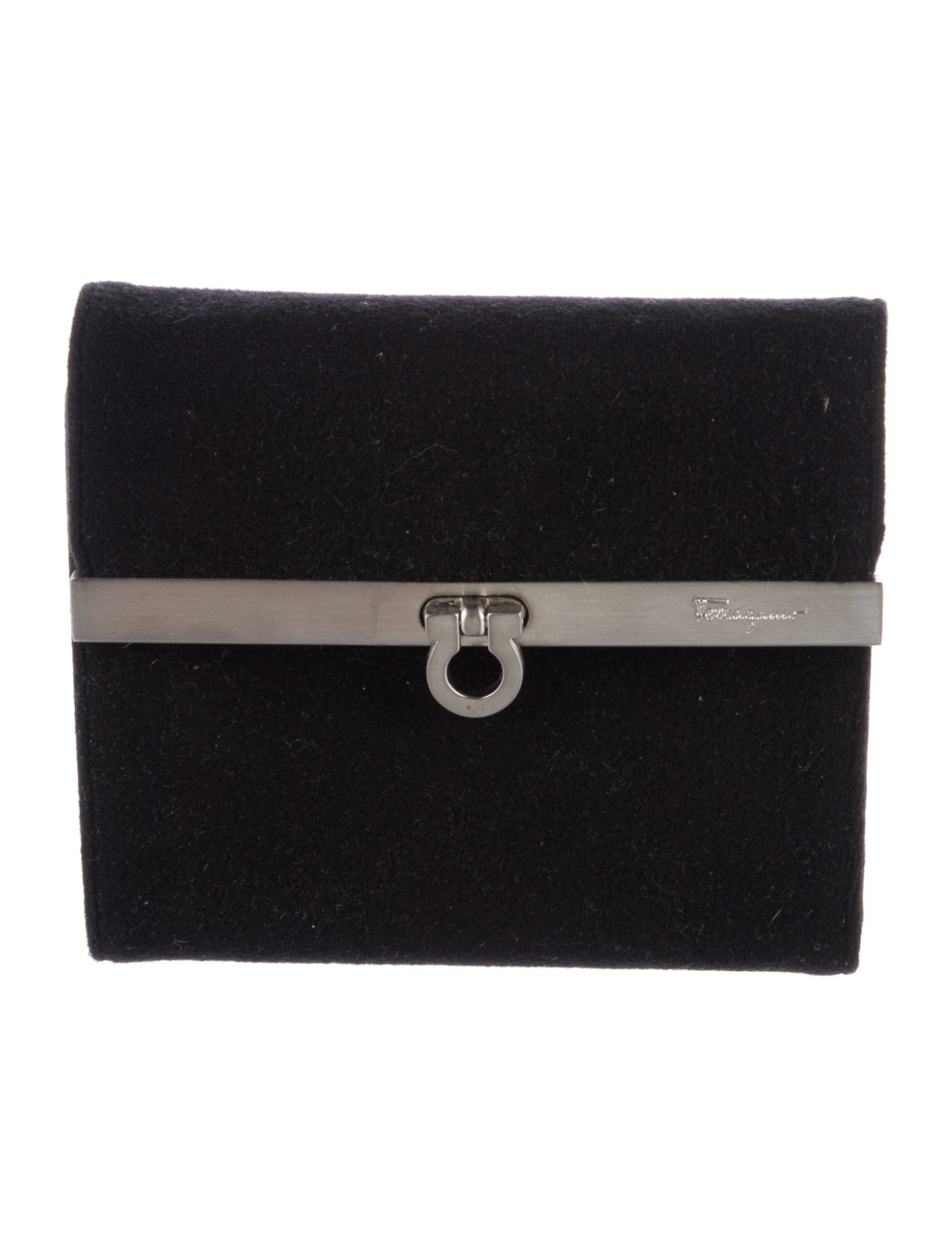 Salvatore Ferragamo Suede Compact Wallet - Black Wallets, Accessories ...