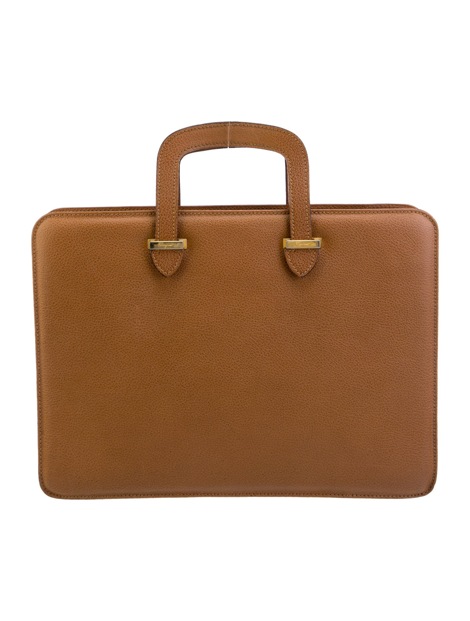Salvatore Ferragamo Leather Briefcase - Brown Briefcases, Bags ...