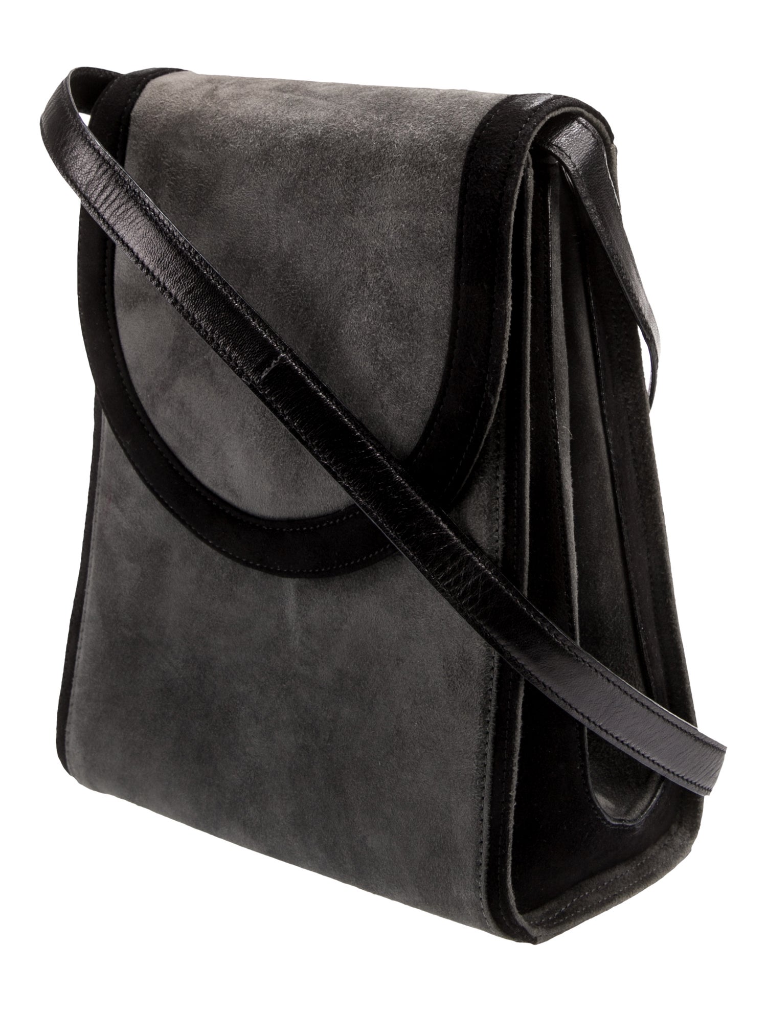 Salvatore Ferragamo Suede Crossbody Bag - Grey Crossbody Bags, Handbags ...