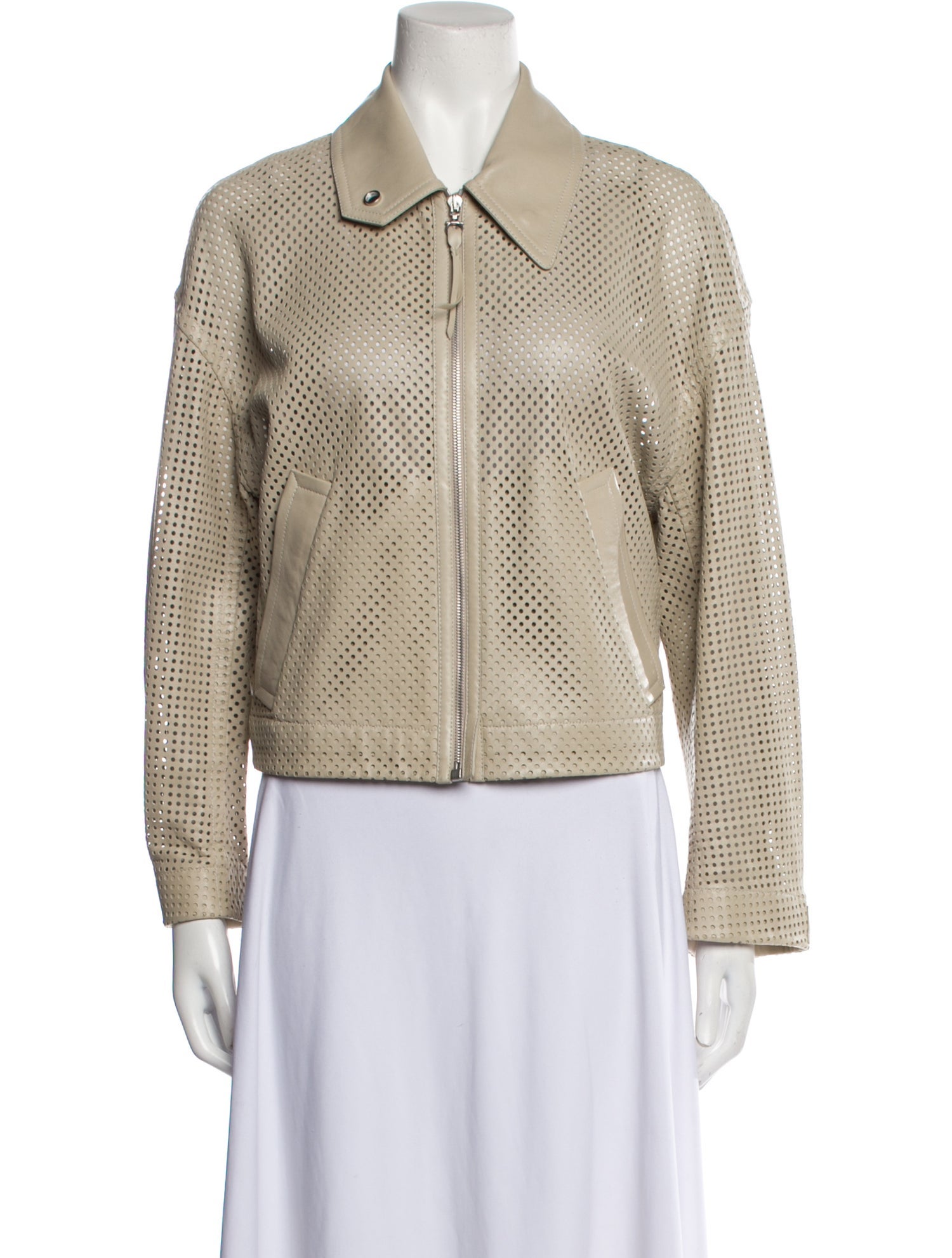 Salvatore Ferragamo Leather Biker Jacket - Neutrals Jackets, Clothing ...