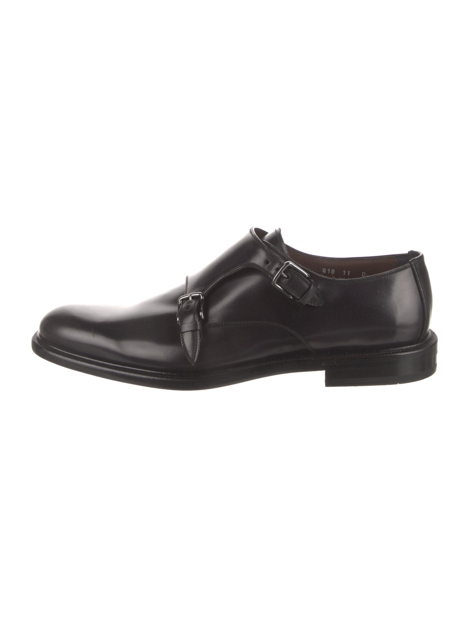 Salvatore Ferragamo Leather Monk Straps - Black Monk Straps, Shoes ...
