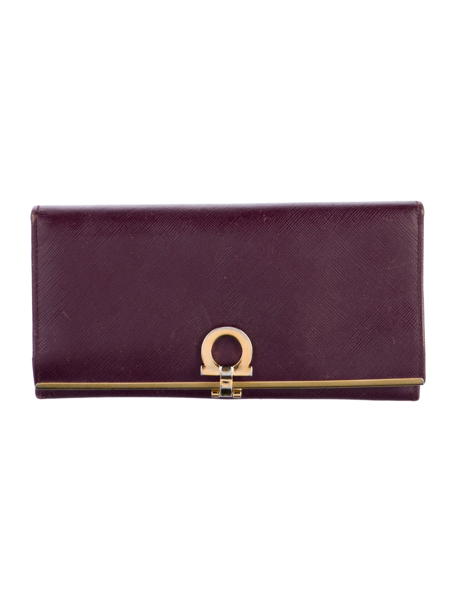 Salvatore Ferragamo Leather Continental Wallet - Purple Wallets ...