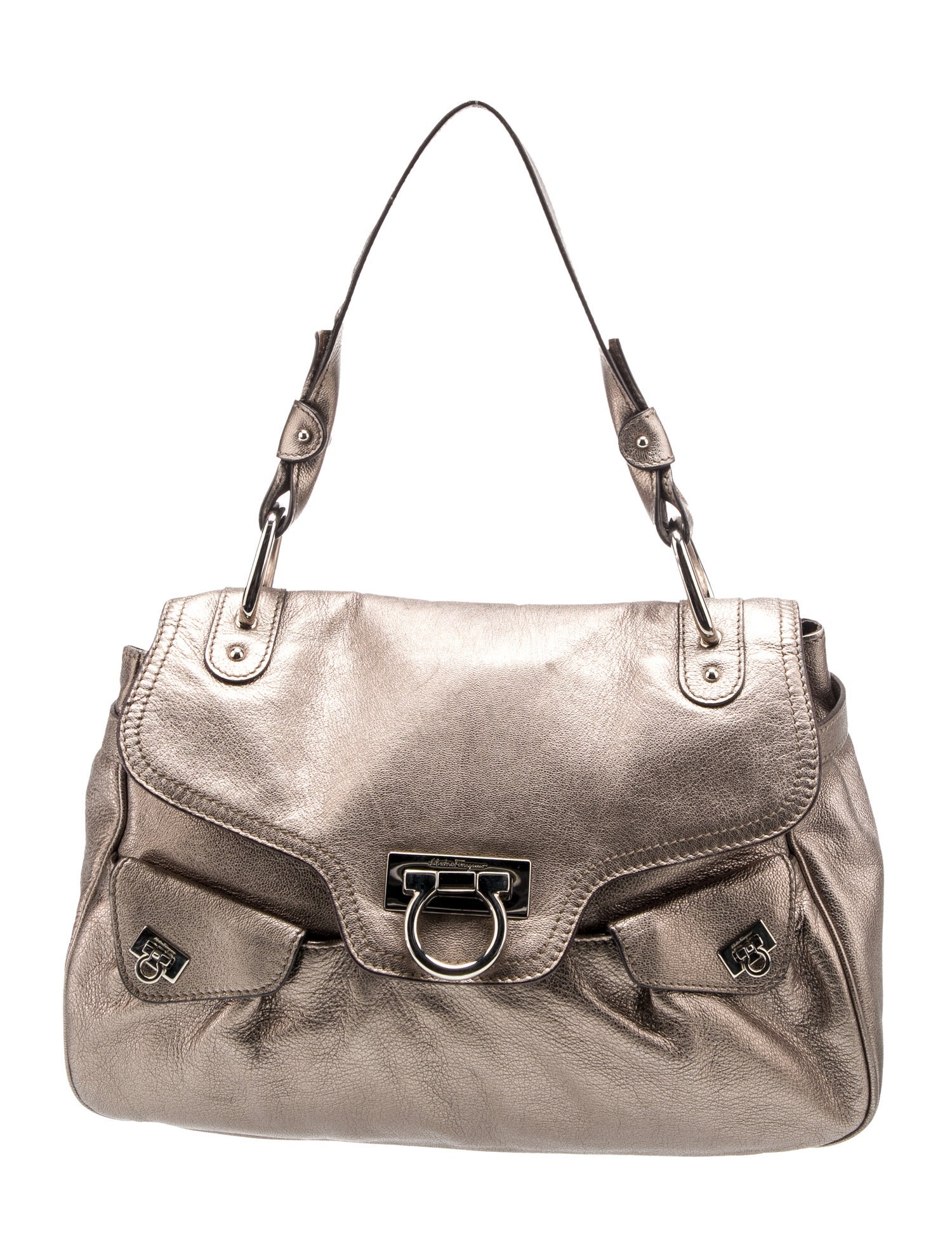 Valentino Pleather Leather Bow Shoulder Bag - Metallic Shoulder Bags ...