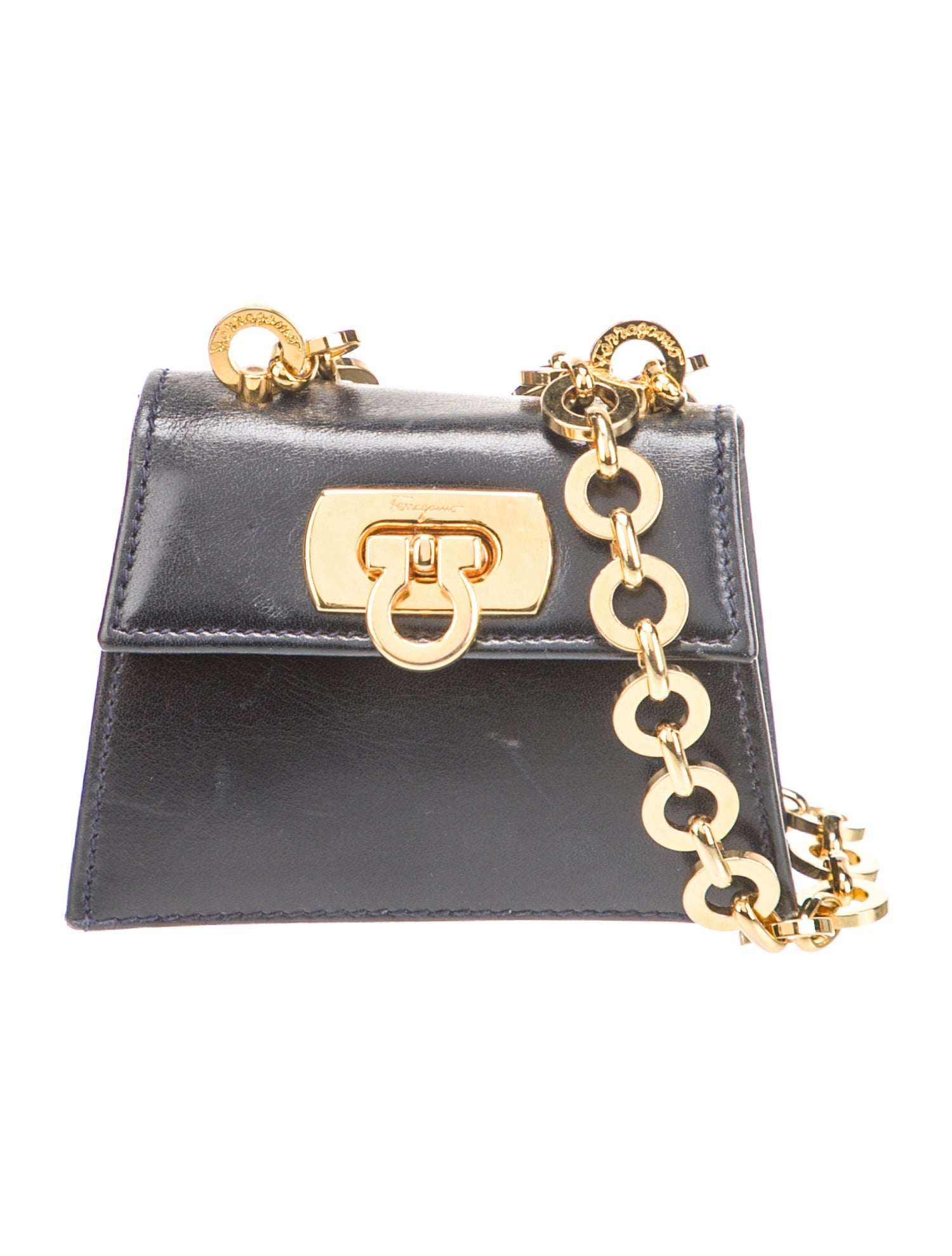 Salvatore Ferragamo Leather Evening Bag - Blue Mini Bags, Handbags ...