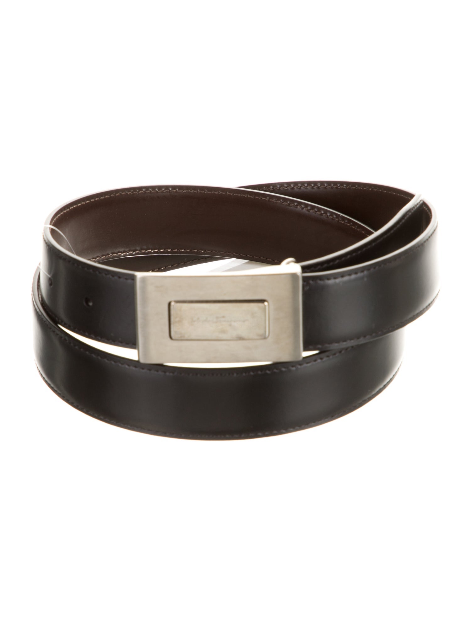 Salvatore Ferragamo Leather Belt - Black Belts, Accessories - SAL382459 ...