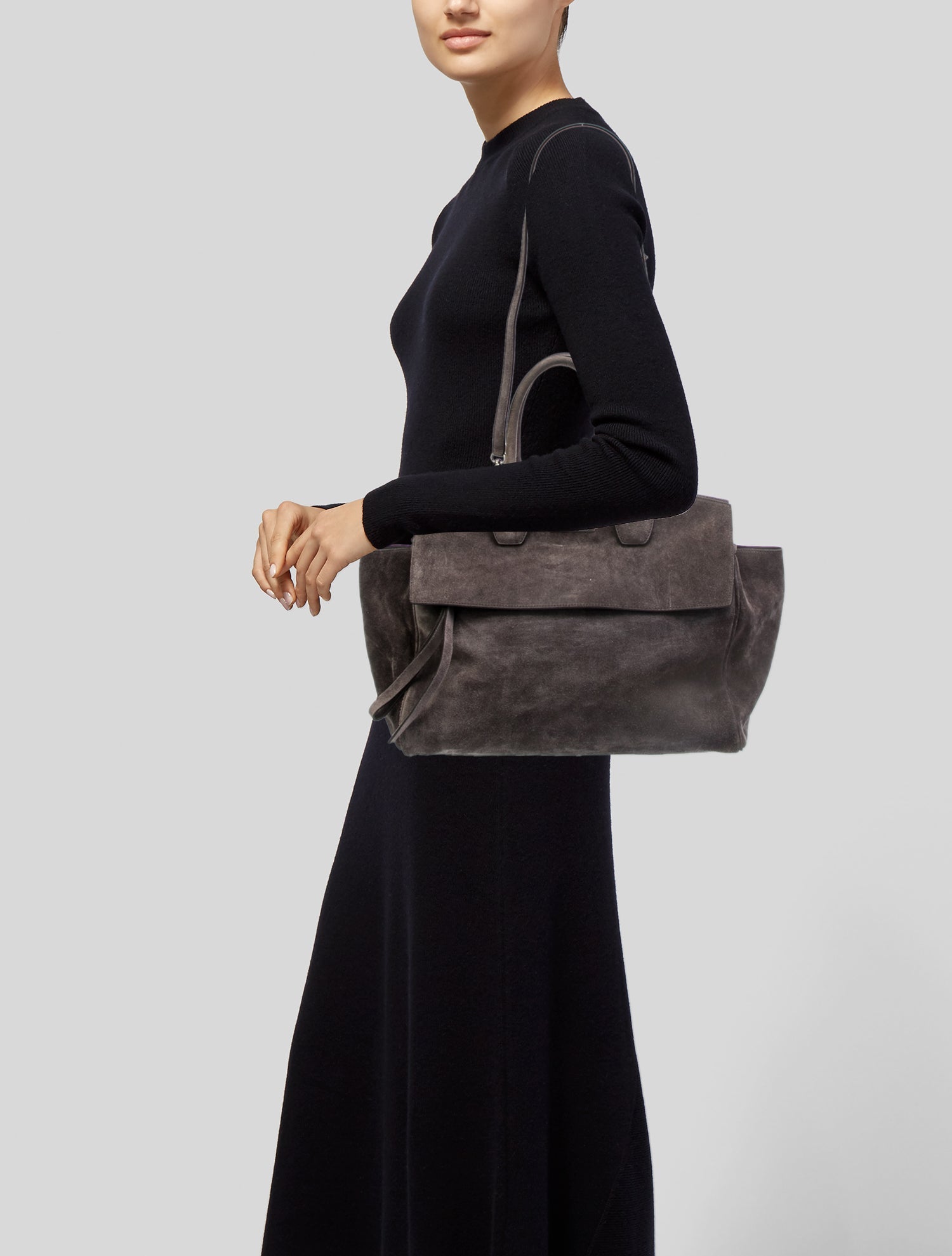 Khaite Suede Top Handle Bag - Brown Handle Bags, Handbags - KHAIT68513 ...