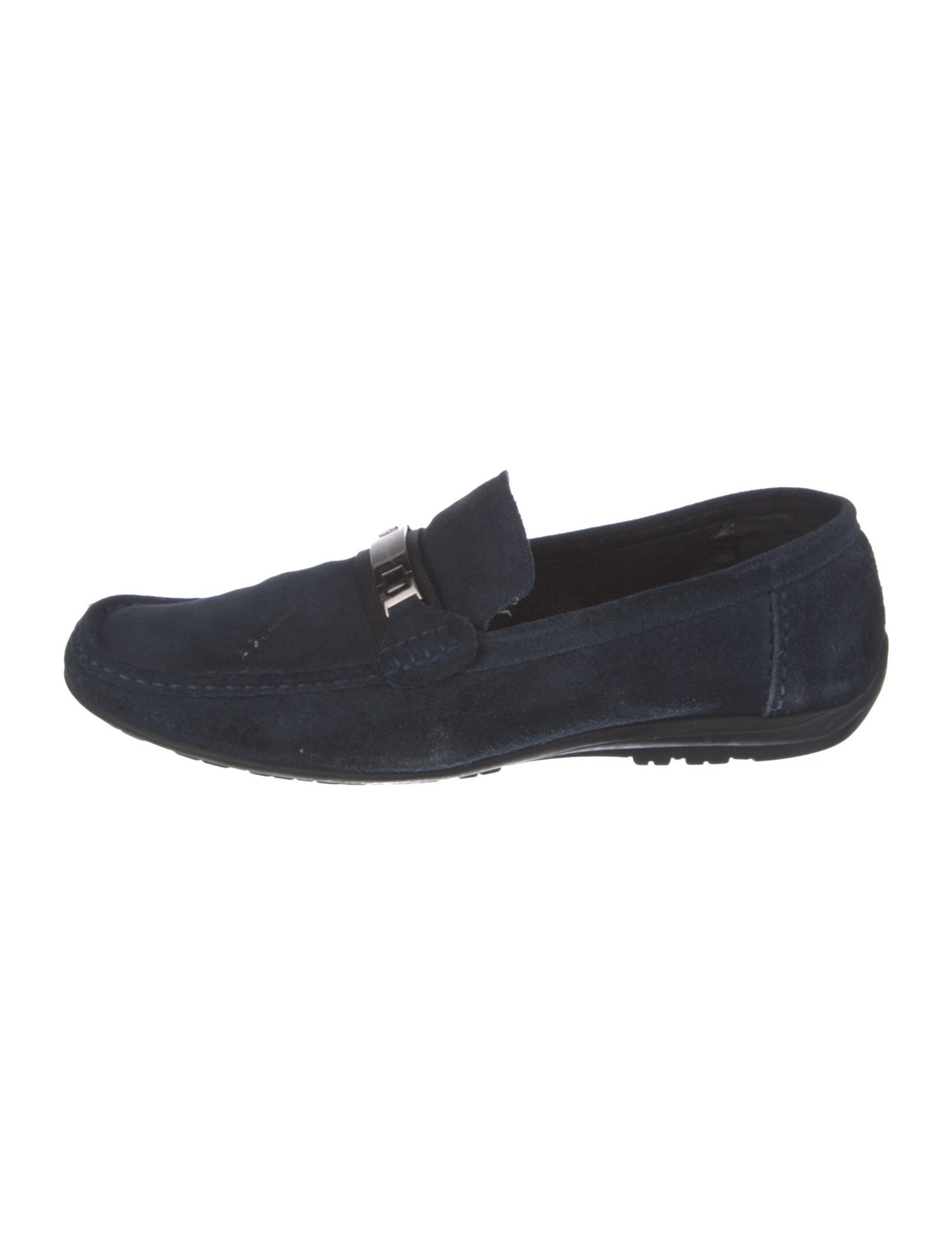 Salvatore Ferragamo Suede Drivers - Blue Loafers, Shoes - SAL393790 ...