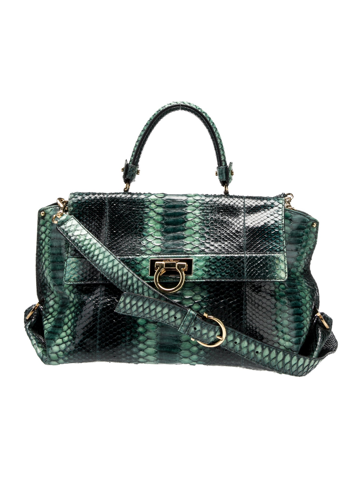 Salvatore Ferragamo Python Minaudière - Green Crossbody Bags, Handbags - SAL401643 | The RealReal