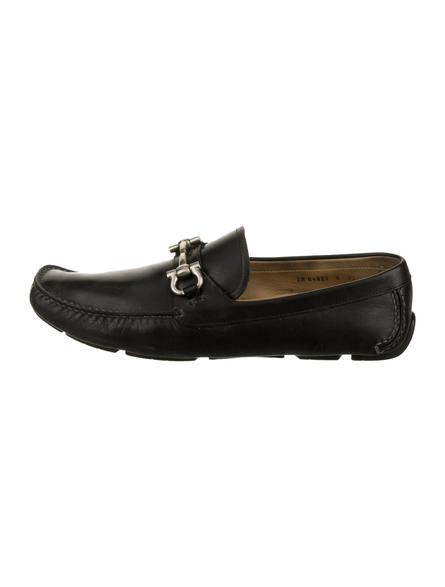 Salvatore Ferragamo Leather Drivers - Black Loafers, Shoes - SAL401988 ...