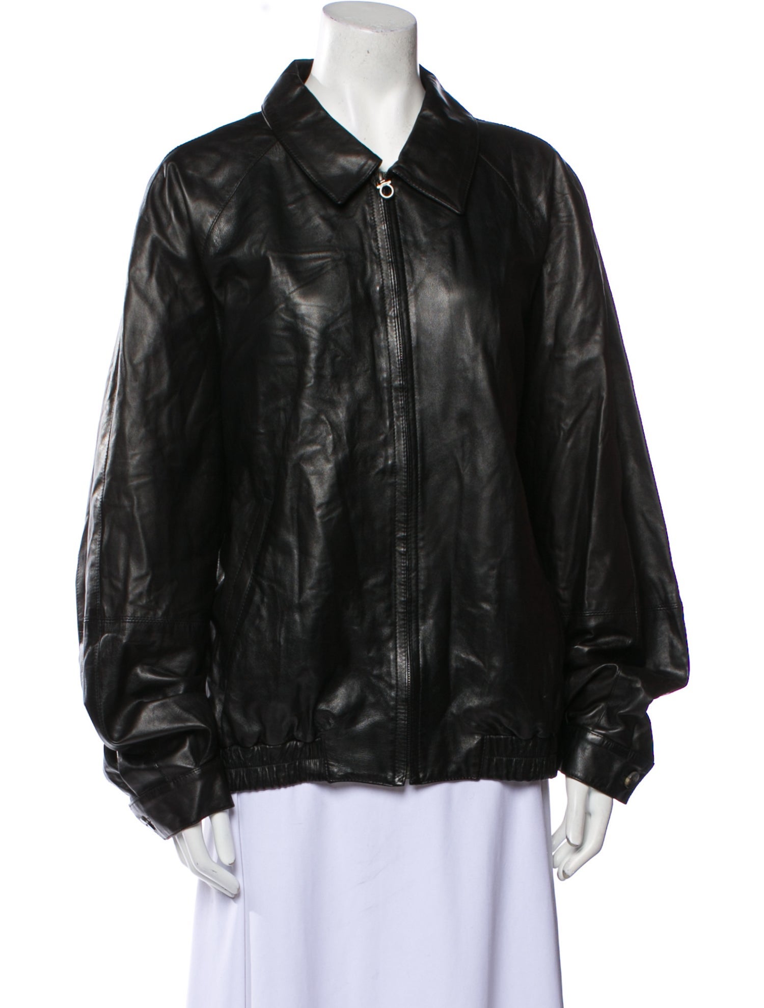 Salvatore Ferragamo Leather Bomber Jacket - Black Jackets, Clothing ...