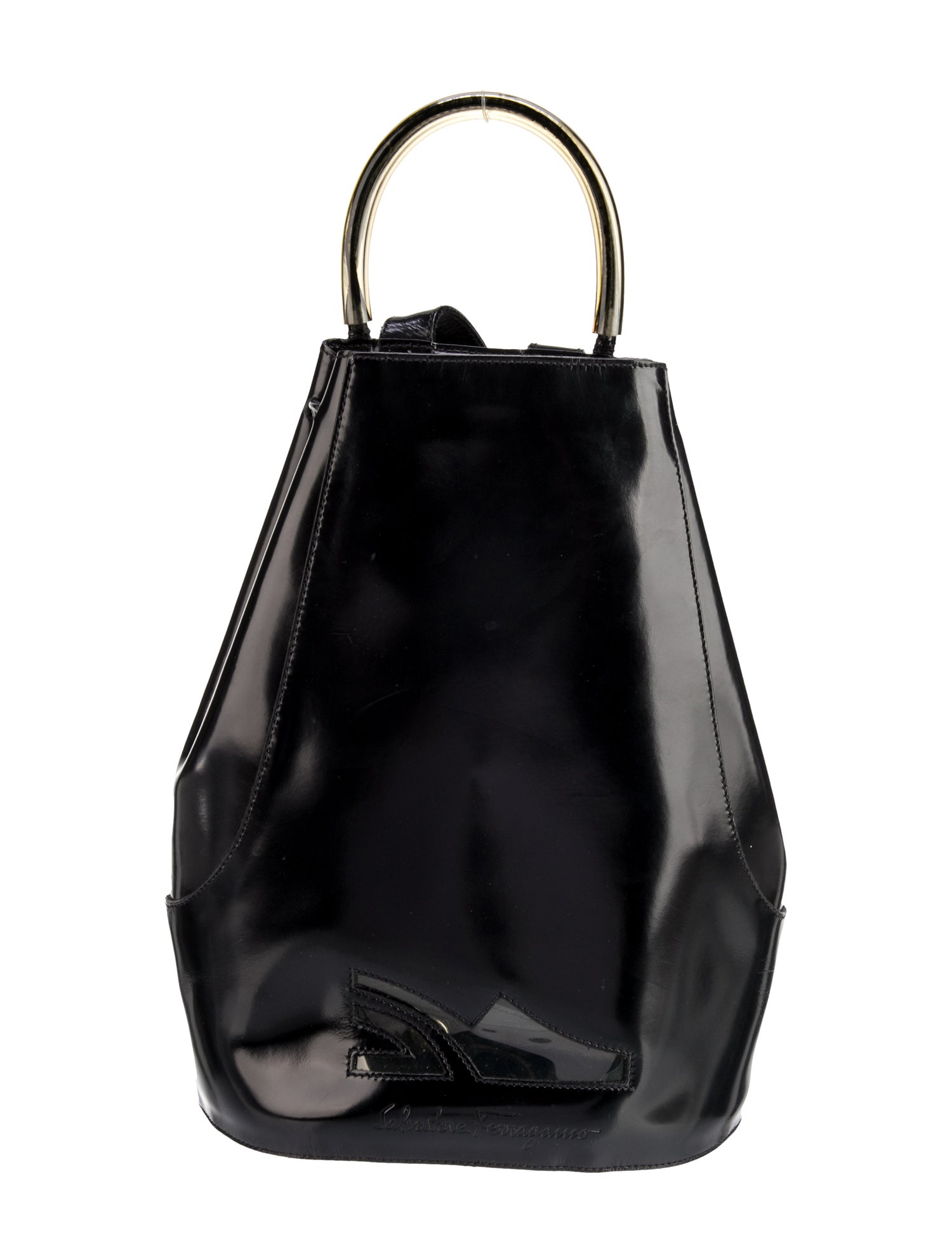Salvatore Ferragamo Patent Leather Backpack - Black Backpacks, Handbags ...