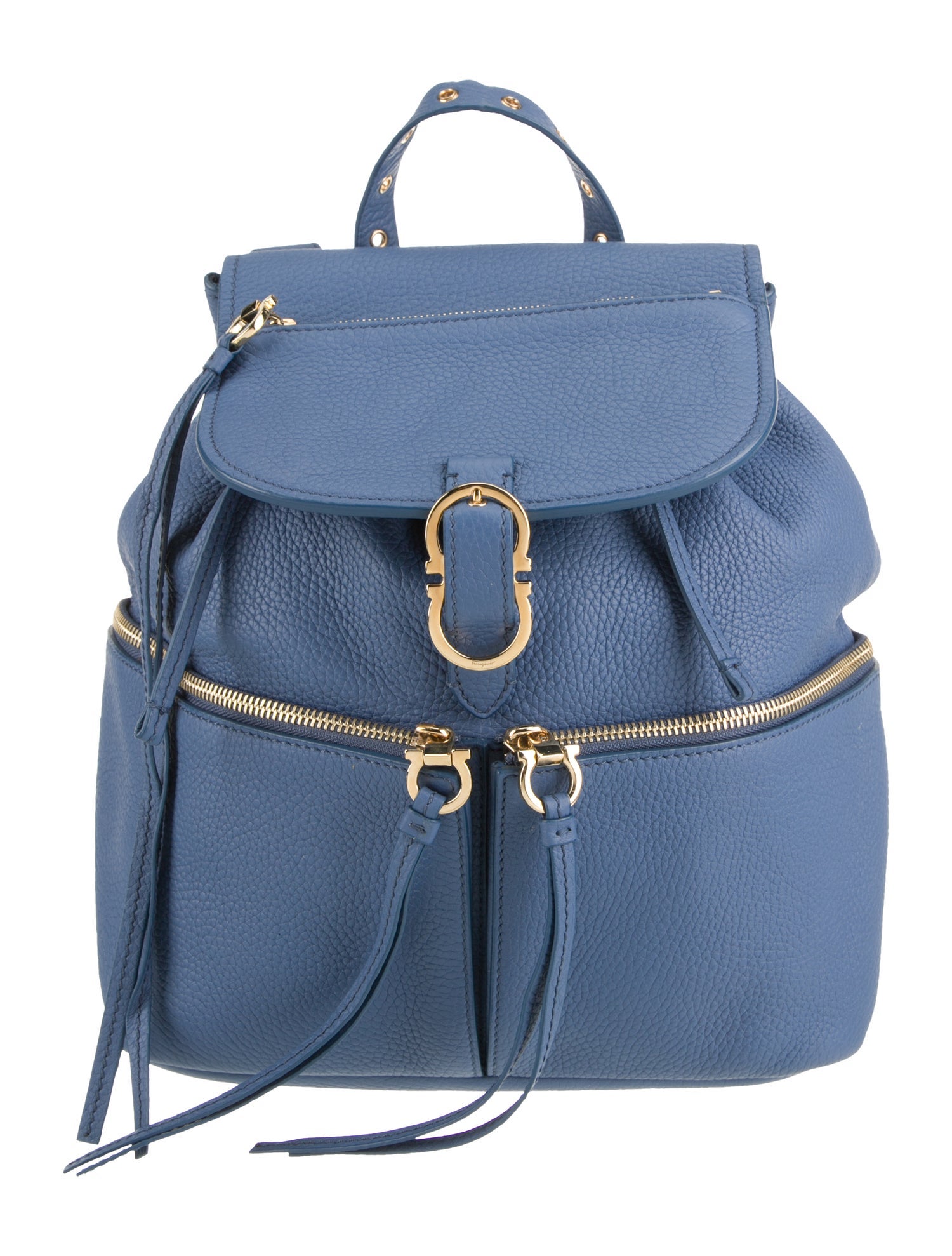 Salvatore Ferragamo Leather Backpack - Blue Backpacks, Handbags ...