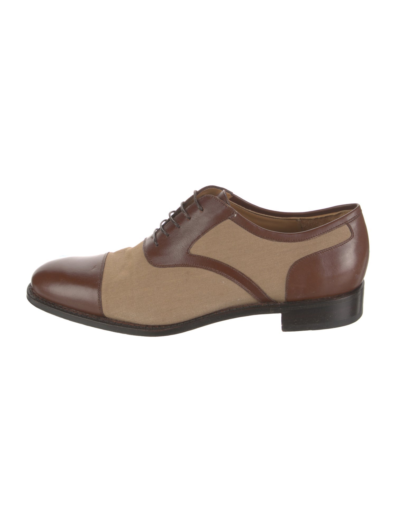 Salvatore Ferragamo Leather Colorblock Pattern Oxfords - Burgundy ...