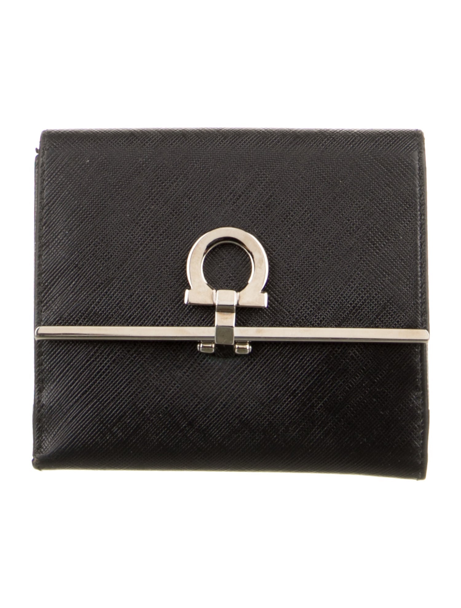 Salvatore Ferragamo Leather Compact Wallet - Black Wallets, Accessories ...