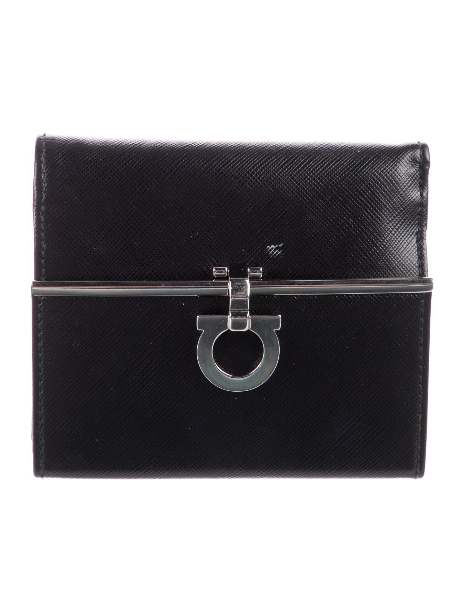 Salvatore Ferragamo Leather Compact Wallet - Black Wallets, Accessories ...