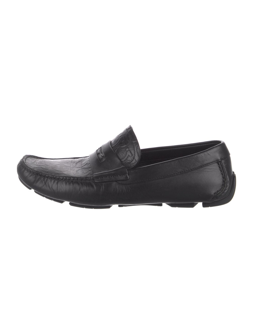 Salvatore Ferragamo Gancini Logo Leather Drivers - Black Loafers, Shoes ...