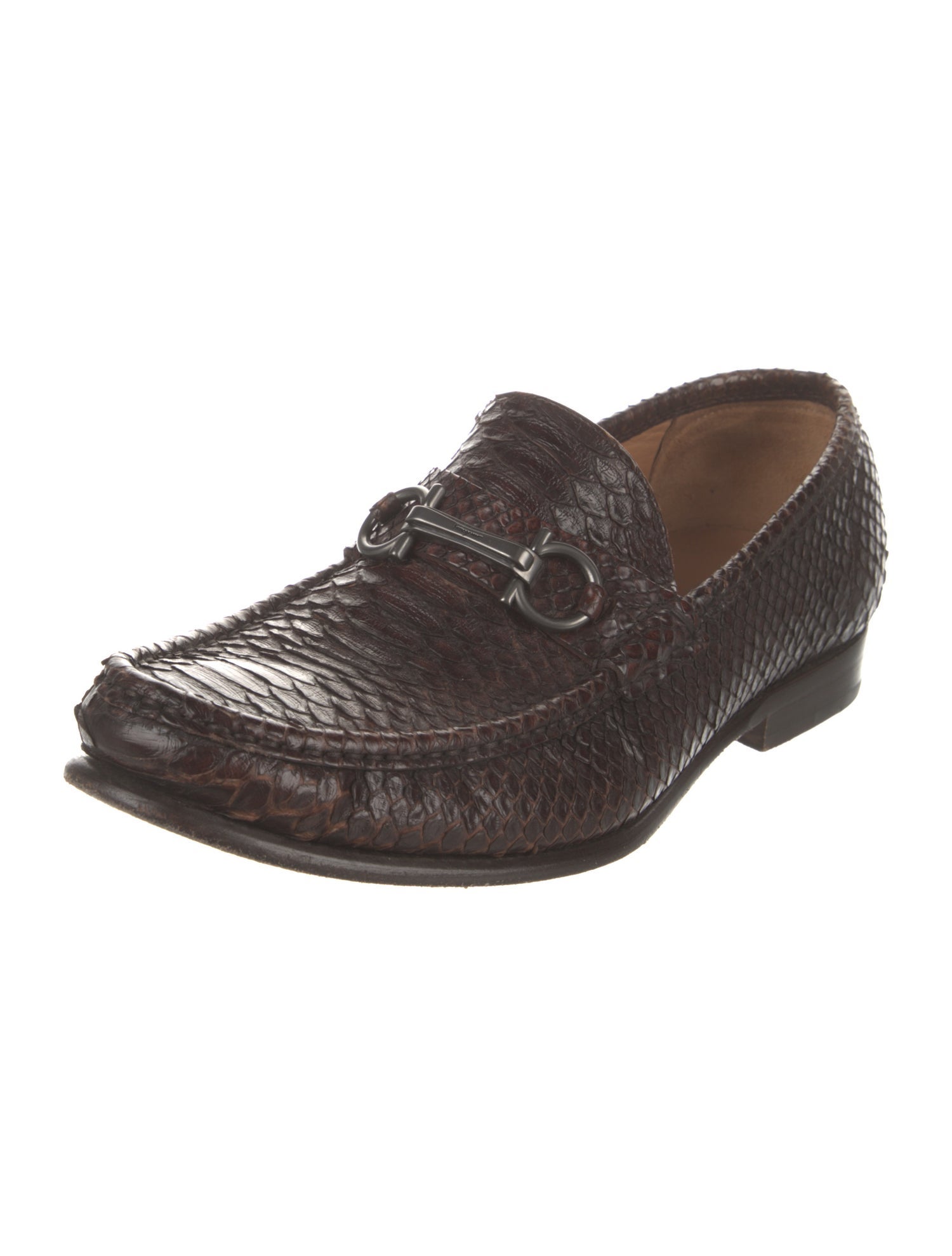 Salvatore Ferragamo Python Loafers - Brown Loafers, Shoes - SAL445955 ...