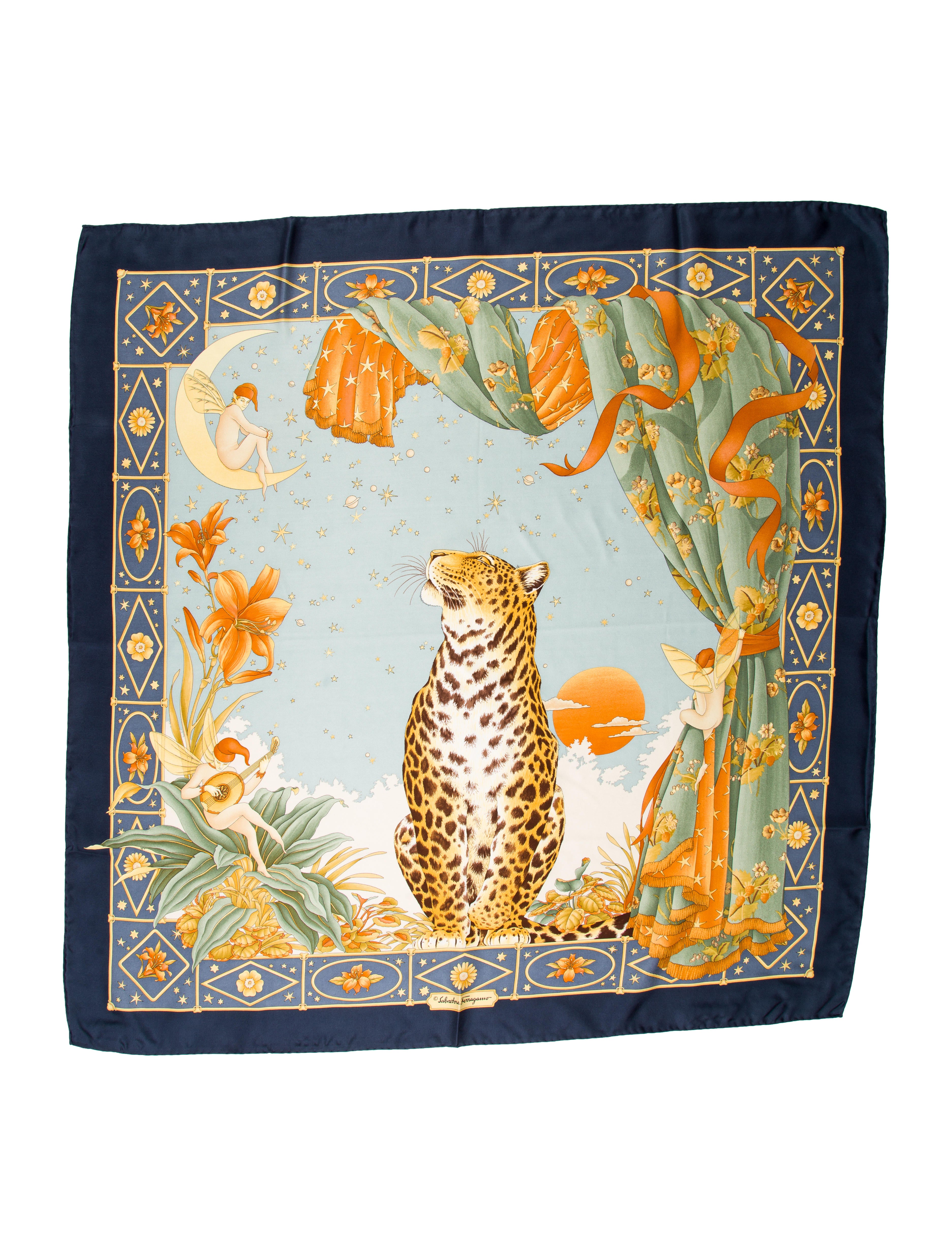 Salvatore Ferragamo Printed Silk Scarf w/ Tags - Scarves and Shawls ...