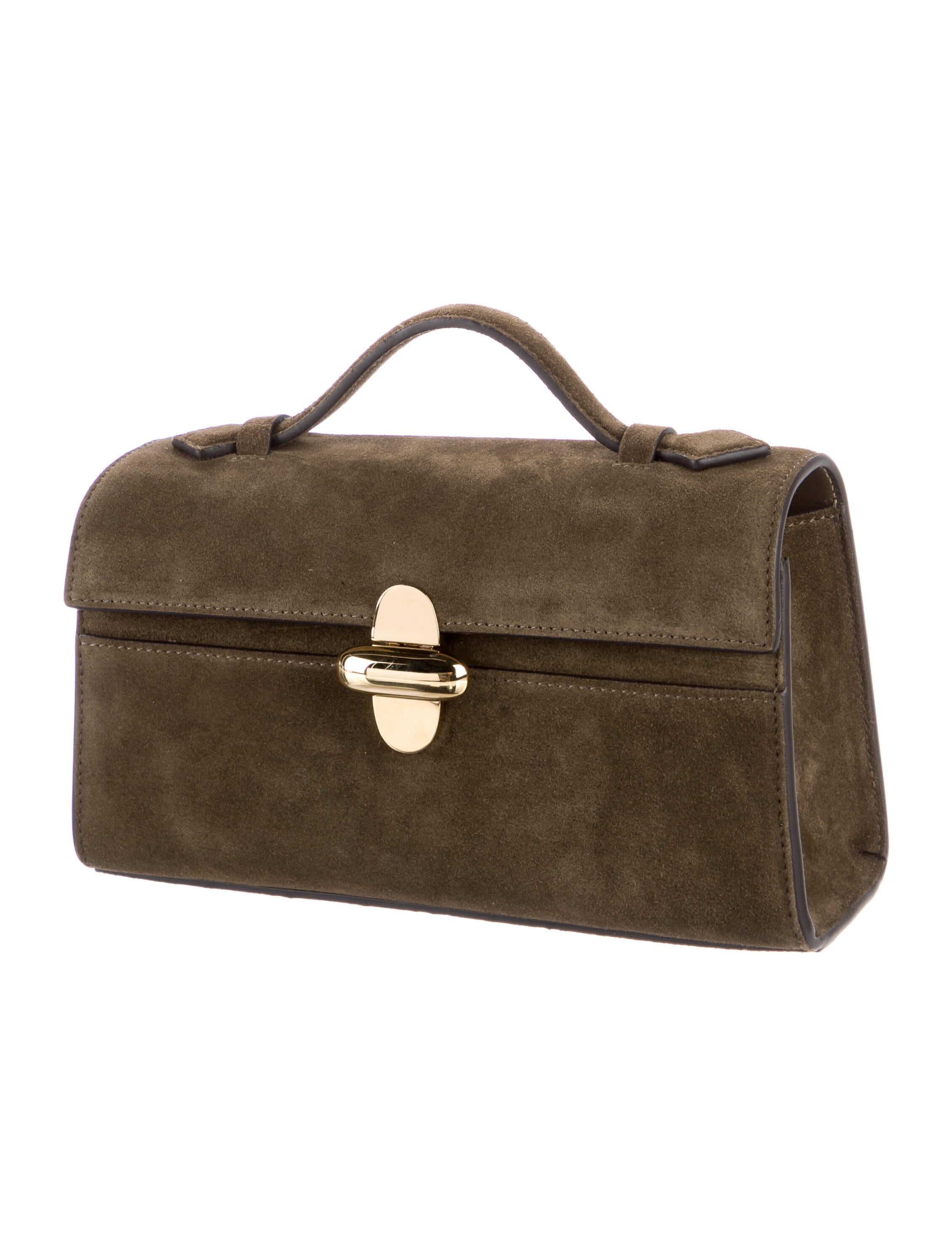 Savette Symmetry Pouchette Suede Top-Handle Bag - Green Handle Bags ...