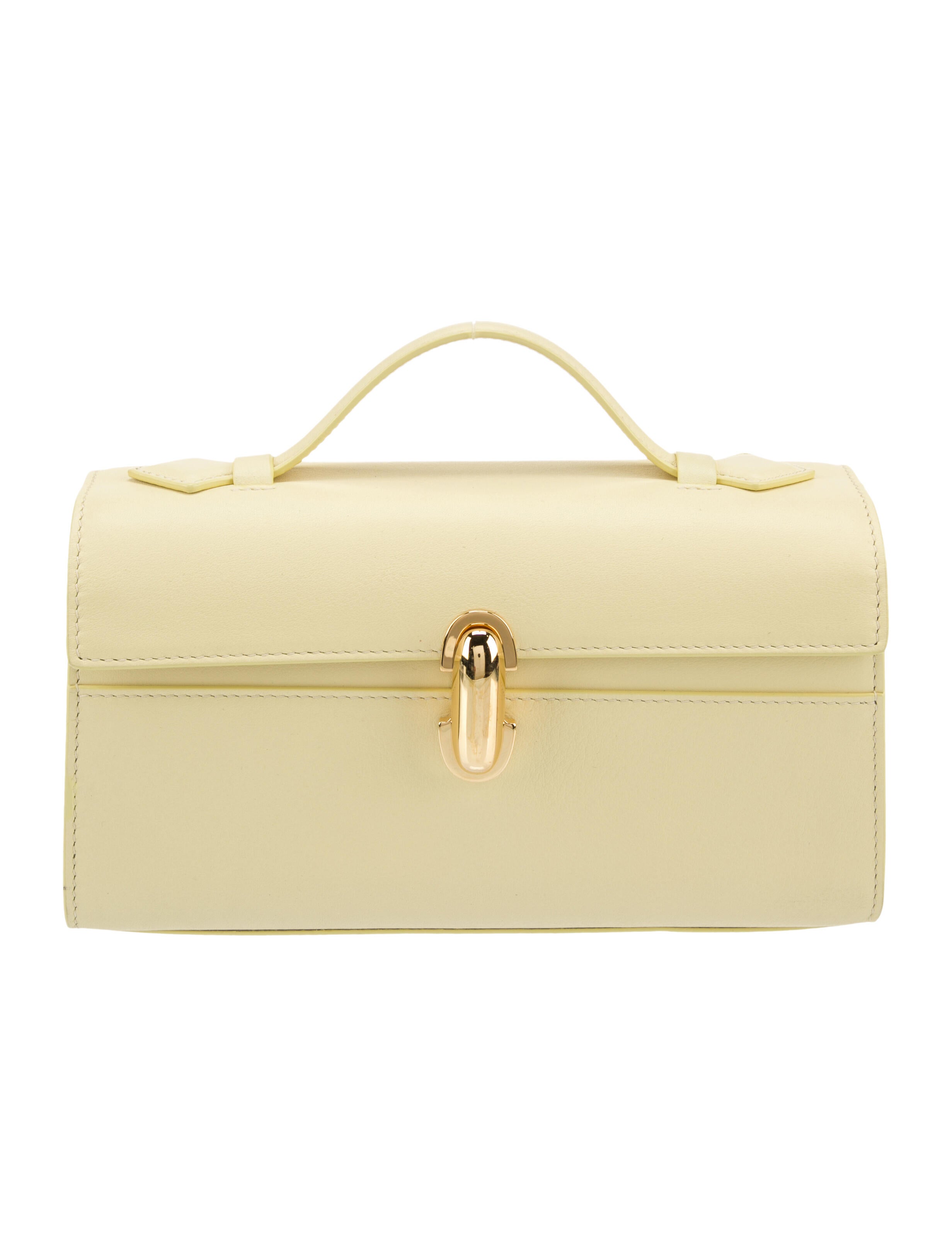 Savette Leather Symmetry Pochette - Yellow Handle Bags, Handbags ...