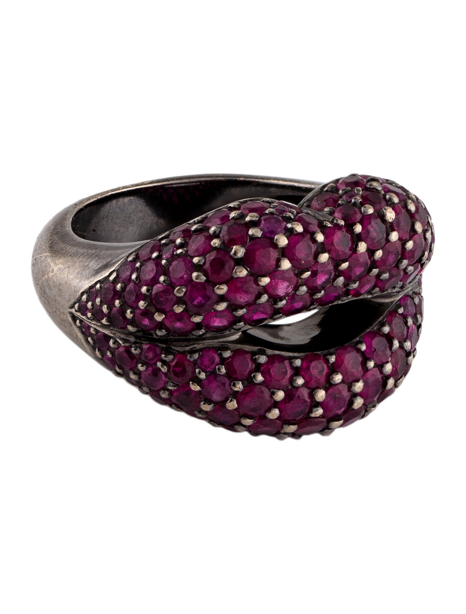 Solange Azagury-Partridge 18K Ruby Hotlips Pavé Ring - 18K White Gold ...