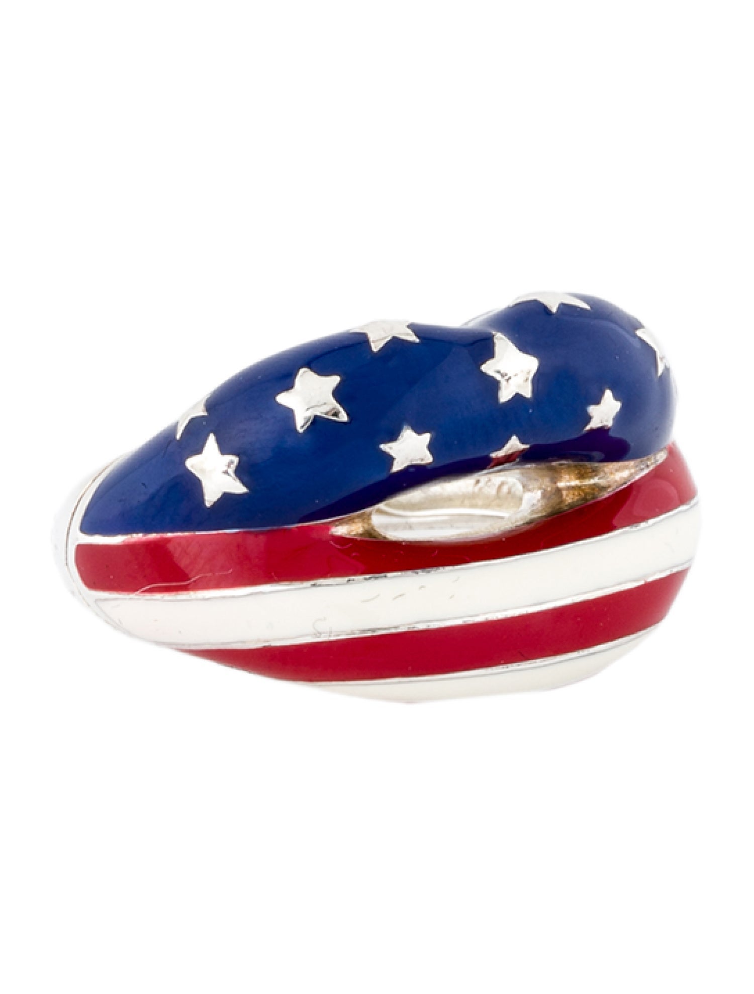 Solange Azagury-Partridge Stars & Stripes USA Enamel Hot Lips Ring ...