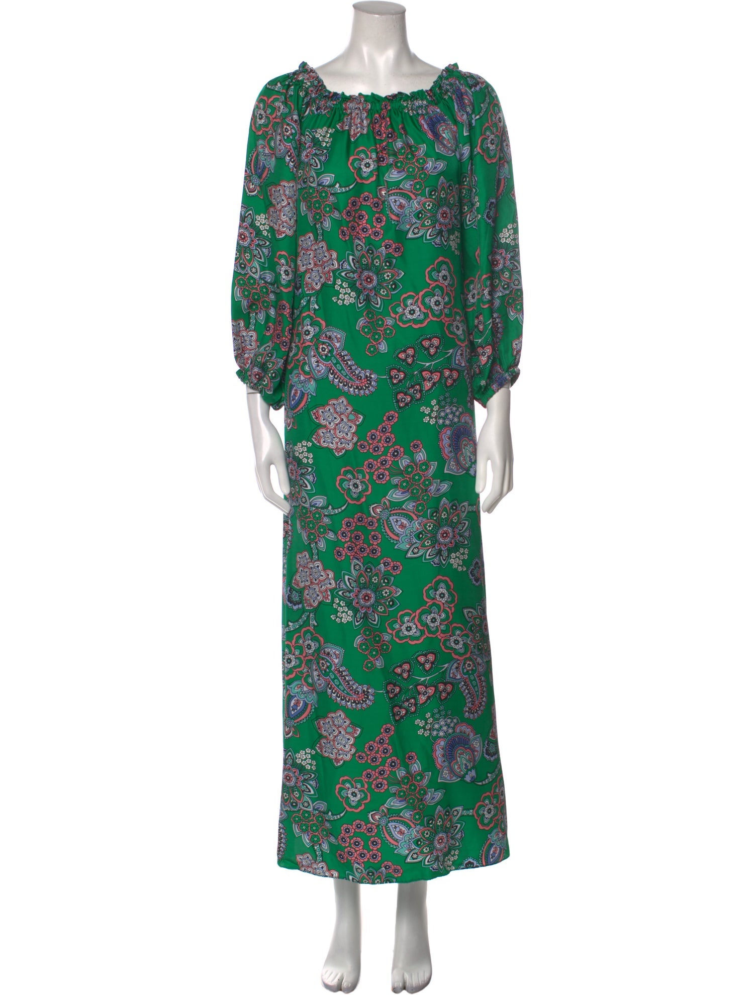 Scanlan Theodore Silk Long Dress - Green Dresses, Clothing - SCTHE24575 ...