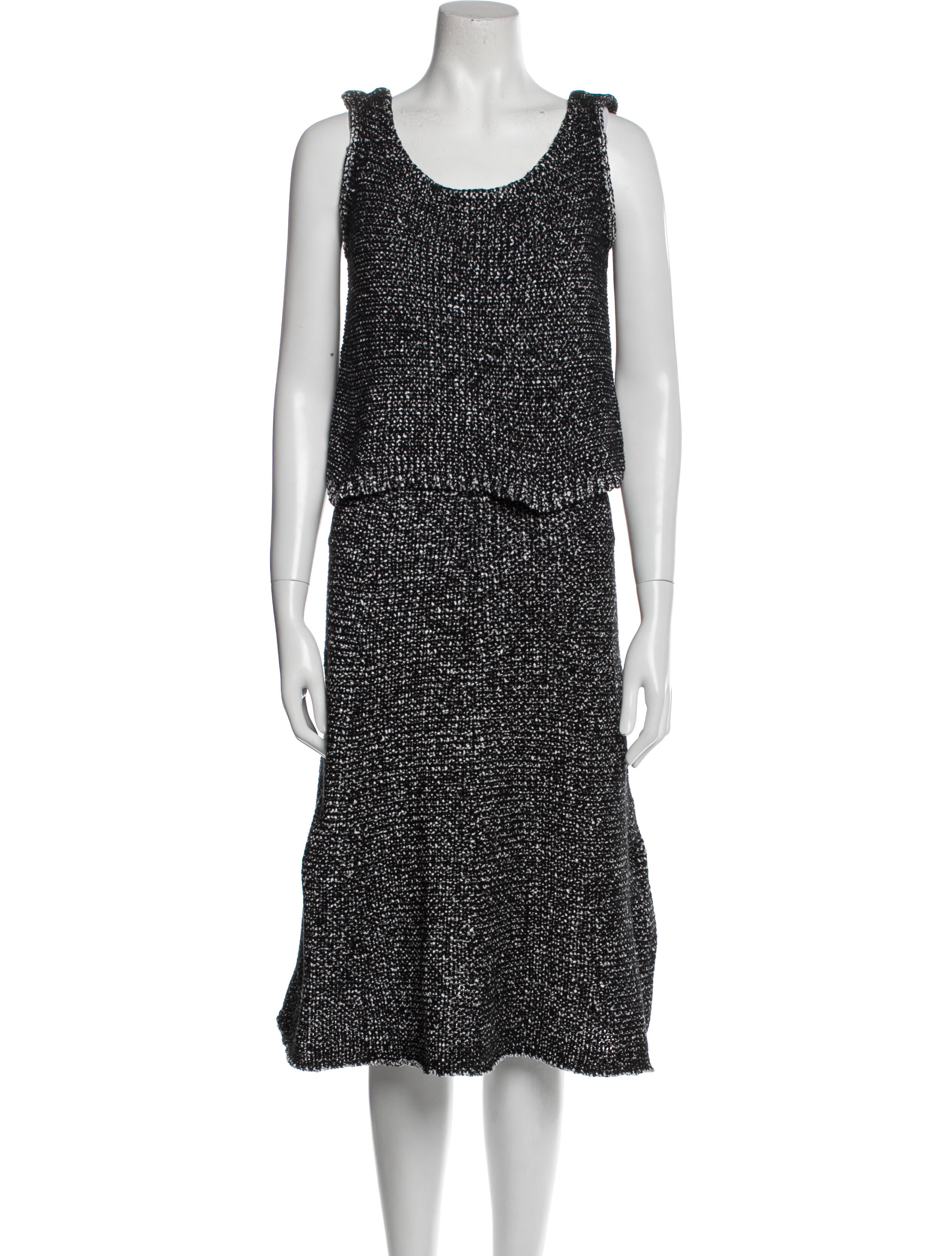 Scanlan Theodore Tweed Pattern Skirt Set - Black Suits and Sets ...