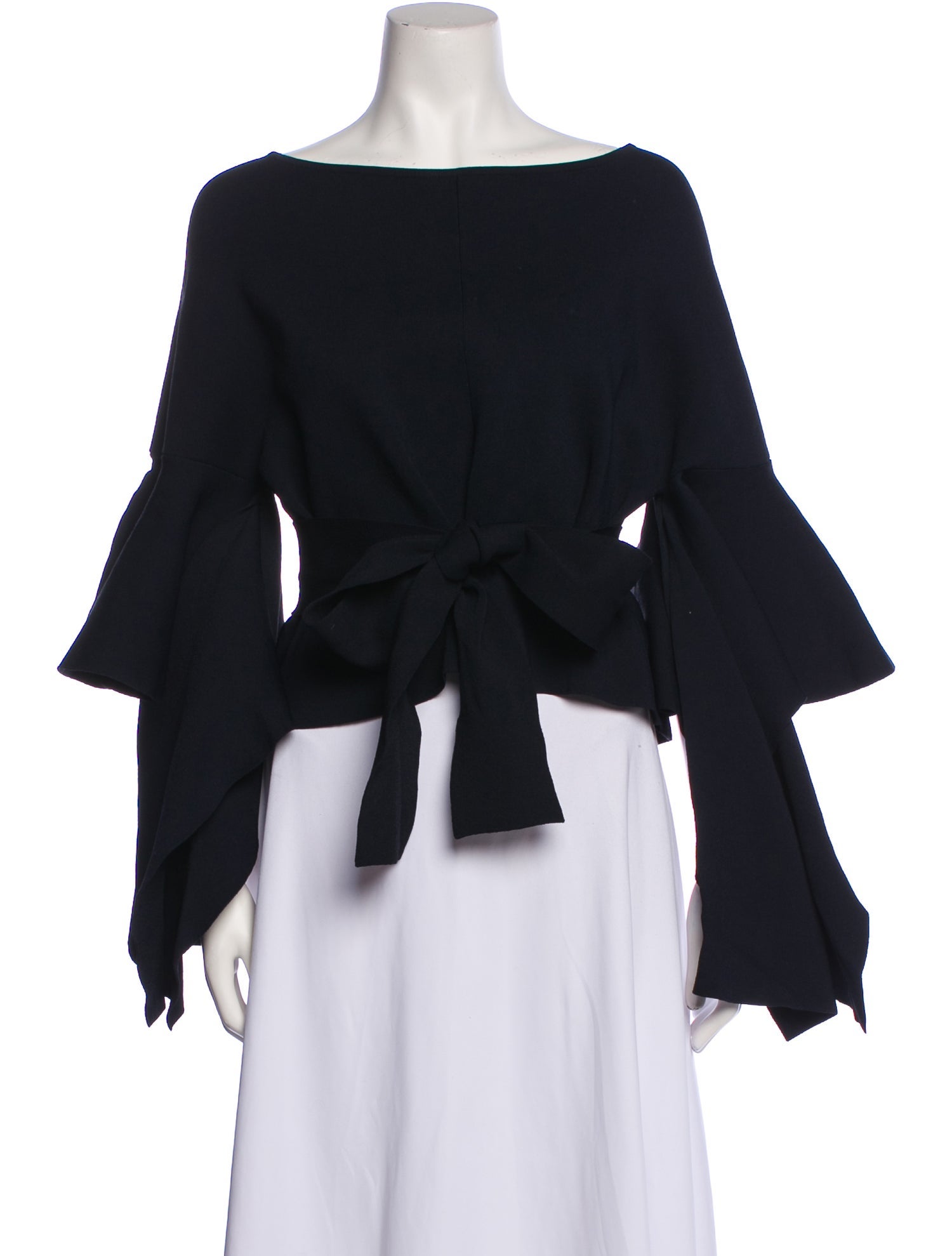 Scanlan Theodore Off-The-Shoulder Long Sleeve Crop Top - Blue Tops ...