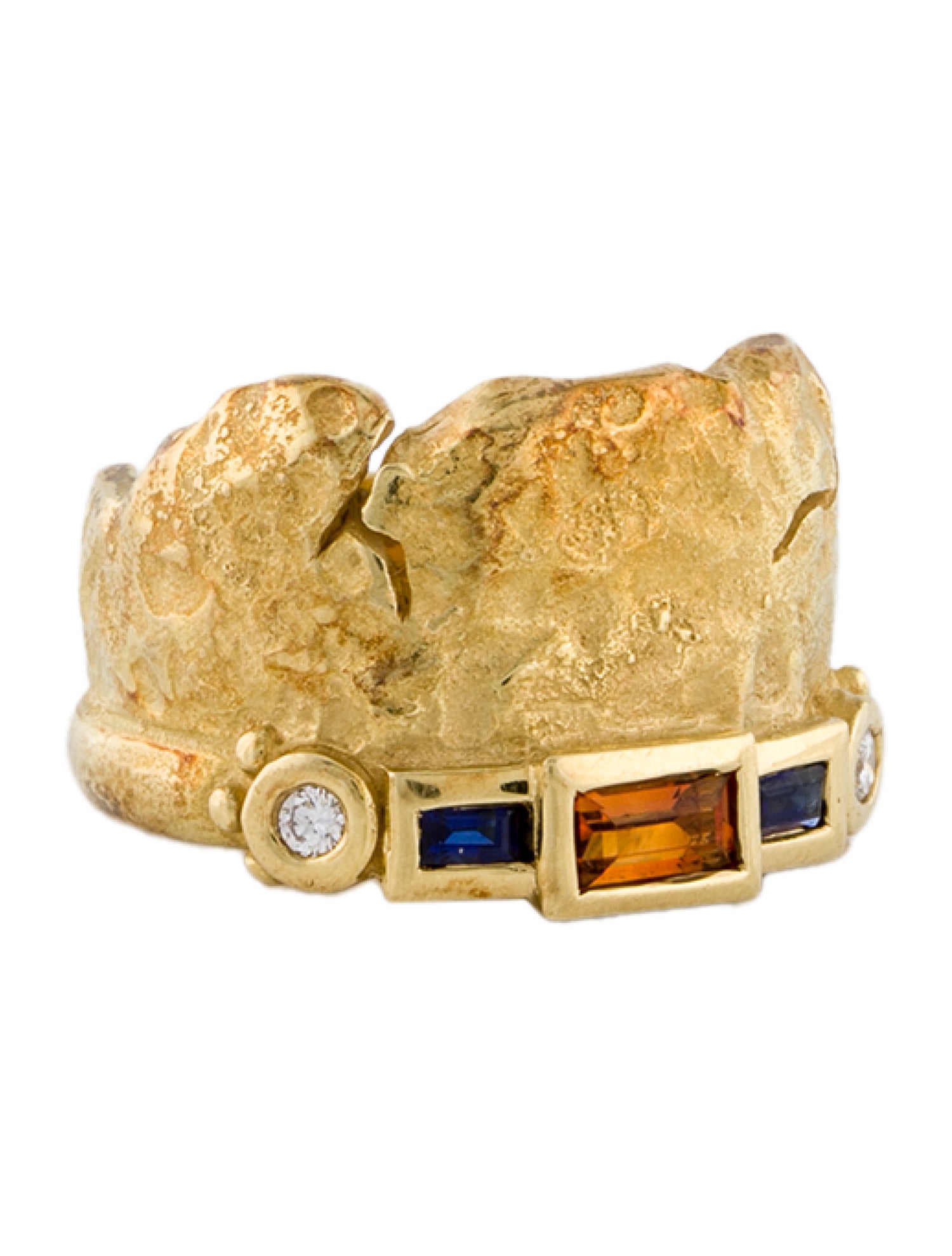 Seidengang 18K Sapphire, Citrine & Diamond Ring - 18K Yellow Gold Band ...