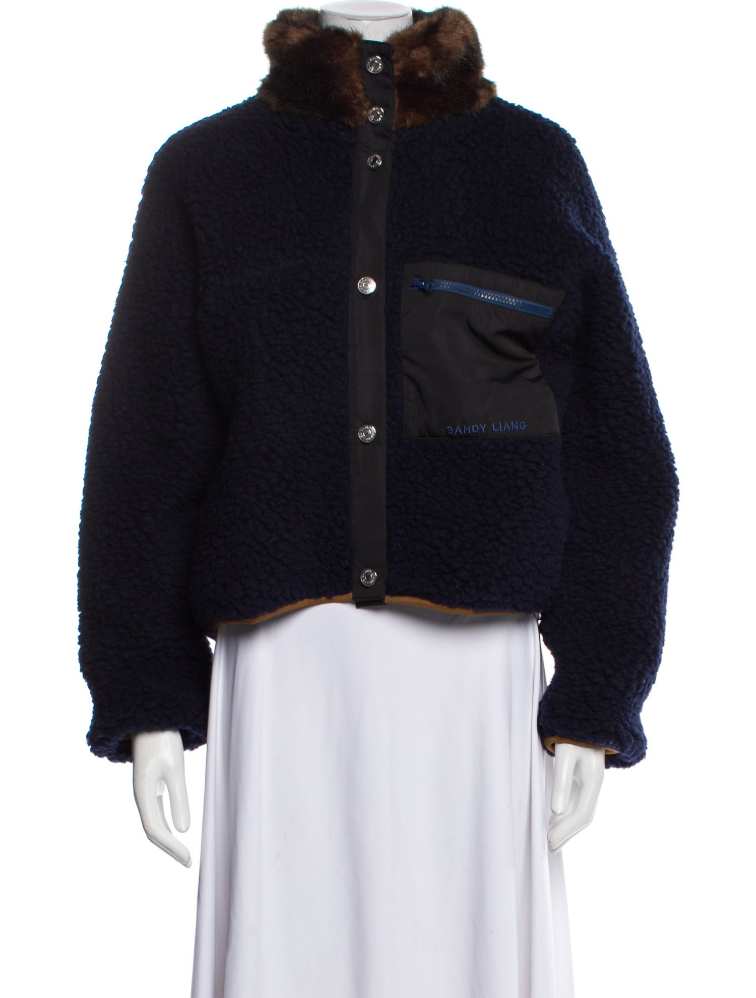 Sandy Liang Faux Fur Jacket - Blue Jackets, Clothing - SDY25251 | The ...